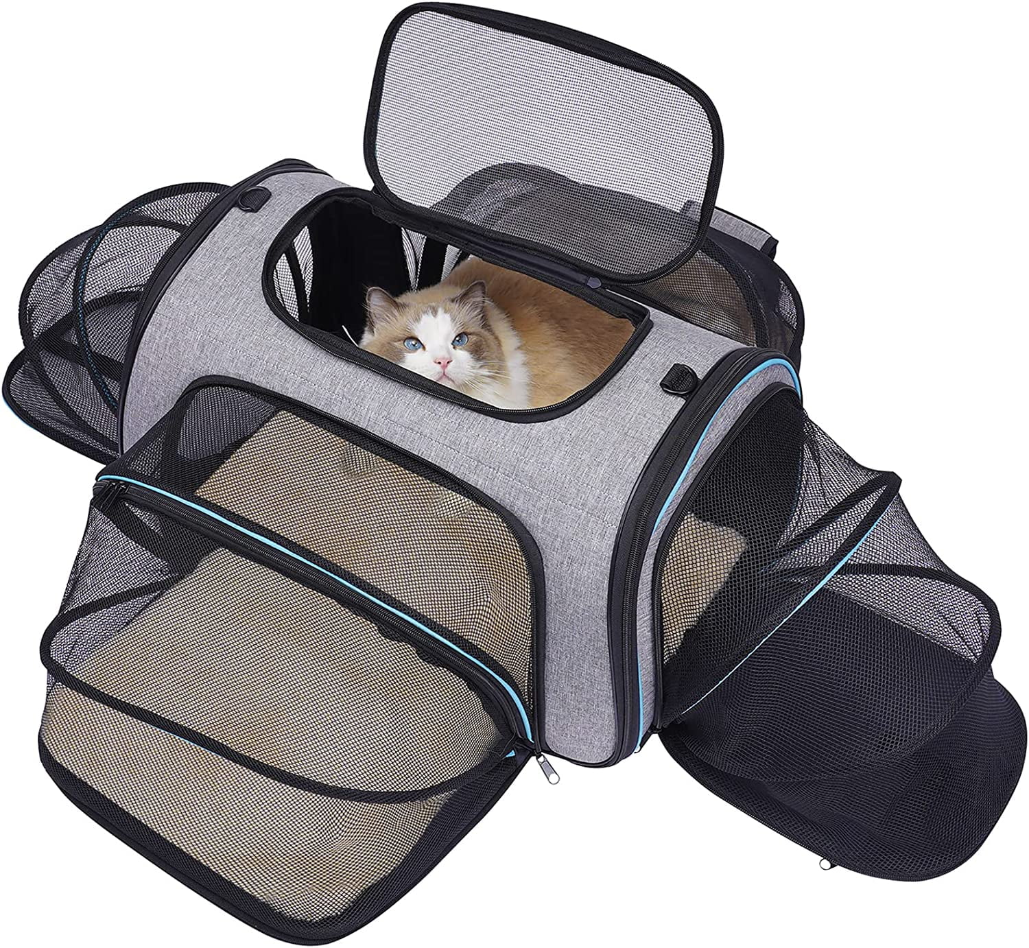 4 Way Expandable Pet Carrier, Airline Approved Collapsible Cat Soft ...