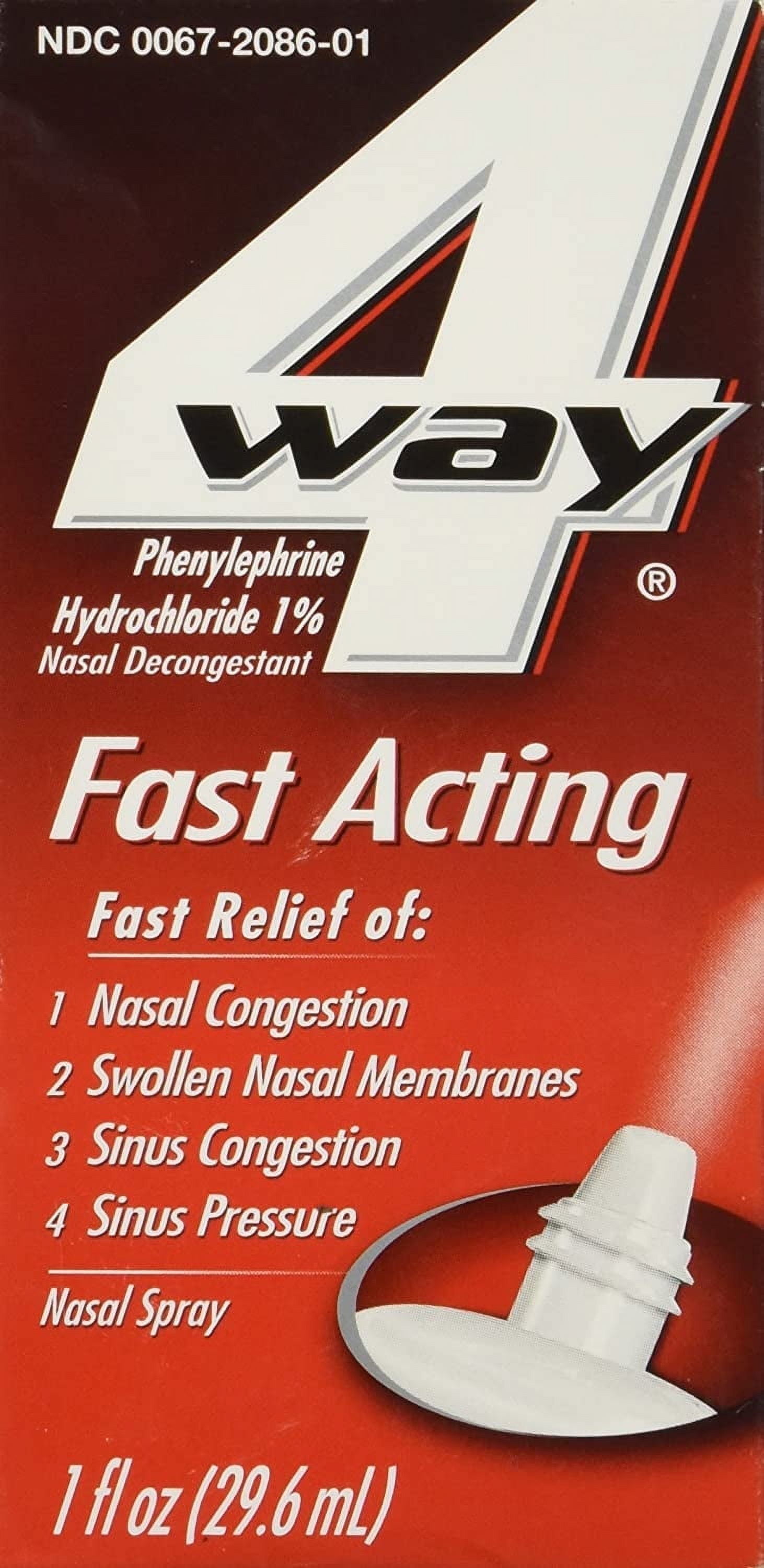 4-Way Fast Acting Nasal Spray, Nose Relief for Congestion & Sinus ...
