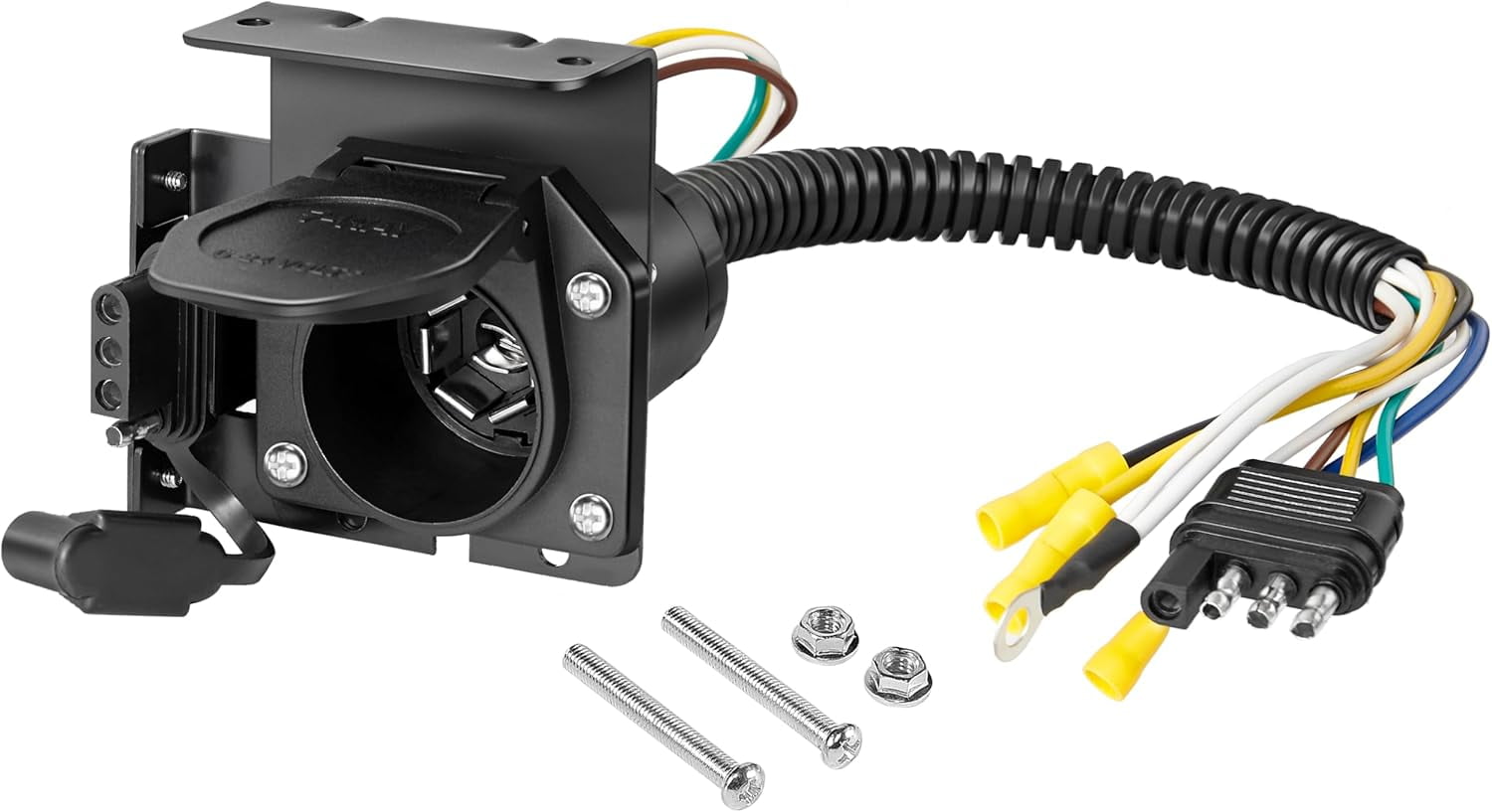 4-Way Flat to 7-Way Round Blade and 4 Way Trailer Wiring Harness ...