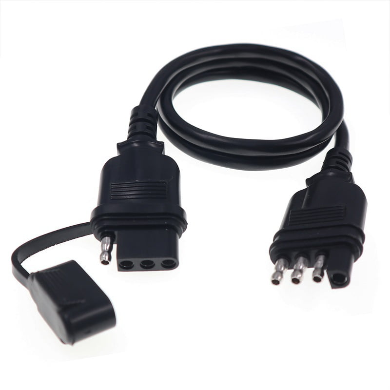 4 Way Flat Trailer End Connector with 32-Inch Jacketed Cable Wire 4 Pin ...