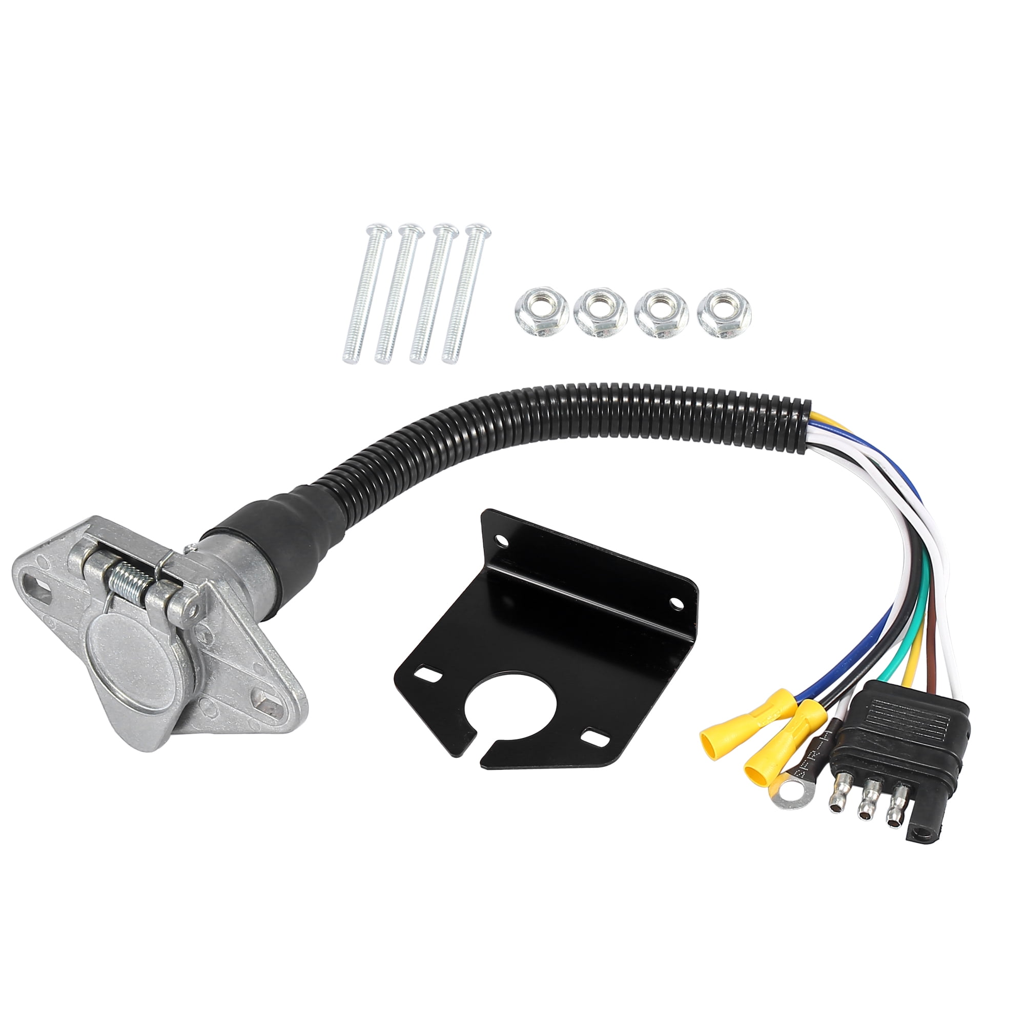 4 Way to 6 Pole Round Trailer Wiring Adapter, Electric Boat Harness Kit ...