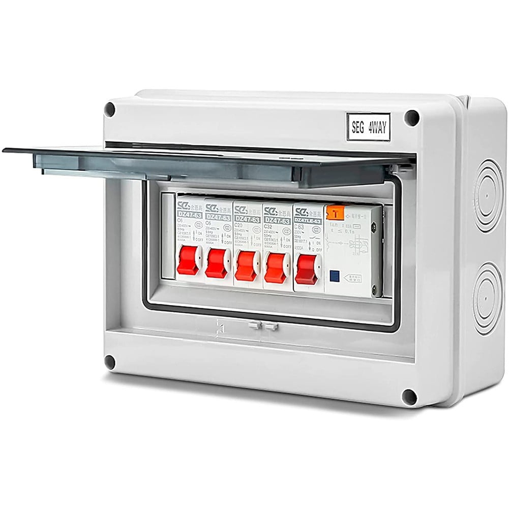 4 Way Garage Shed Camper Van Caravan Consumer Unit Fuse Box With RCD ...