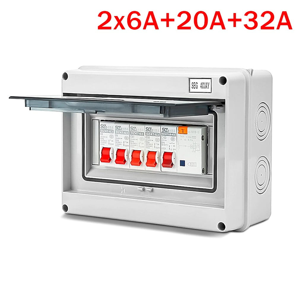 4 Way Garage Shed Camper Van Caravan Consumer Unit Fuse Box with RCD ...