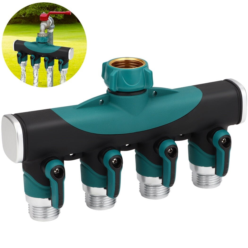 4-Way Garden Hose Splitter, Faucet Splitter for Outdoor Lawn Gardening ...