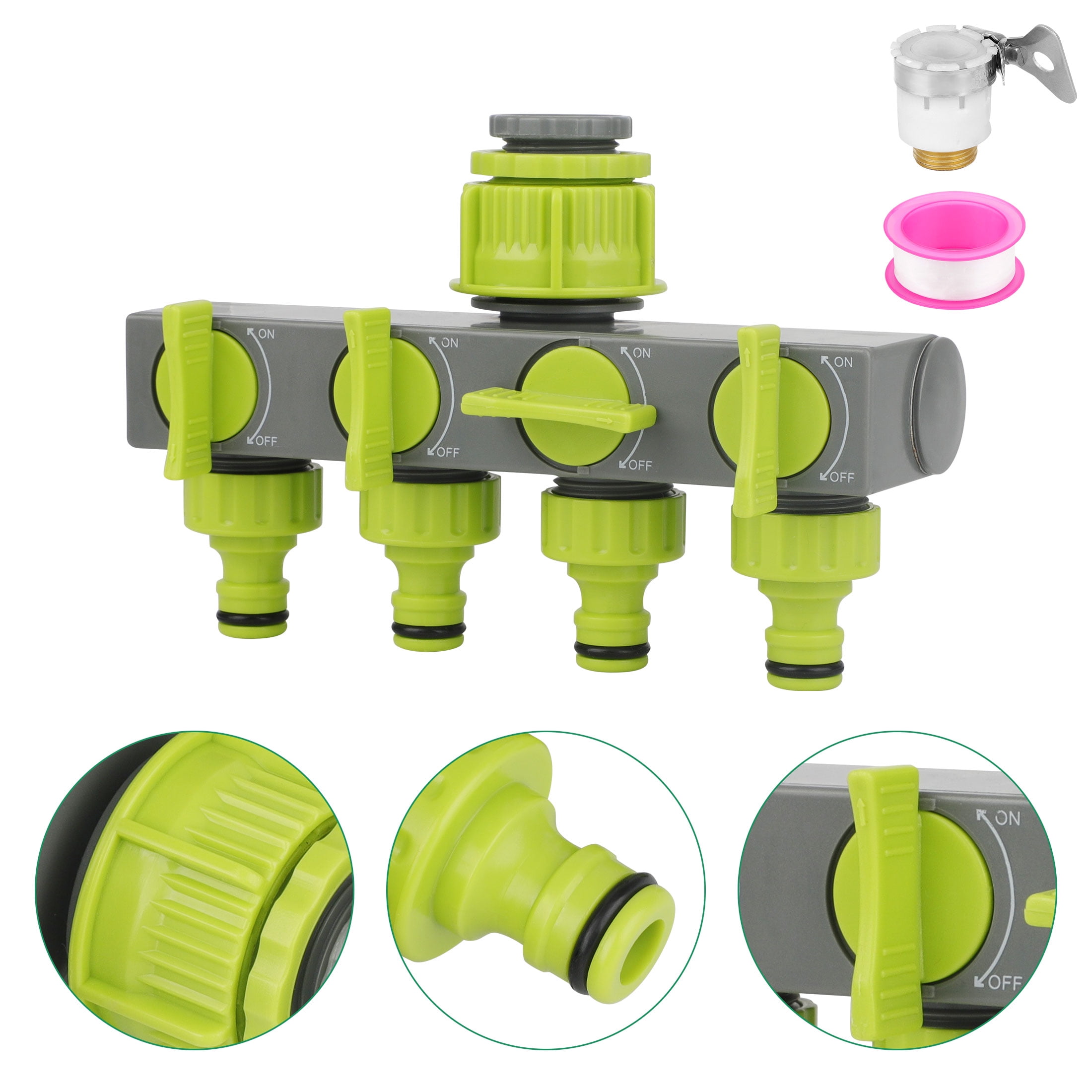 4-Way Garden Hose Splitters, EEEkit 1/2'' 3/4'' 1'' Hose Spigot Adapter ...