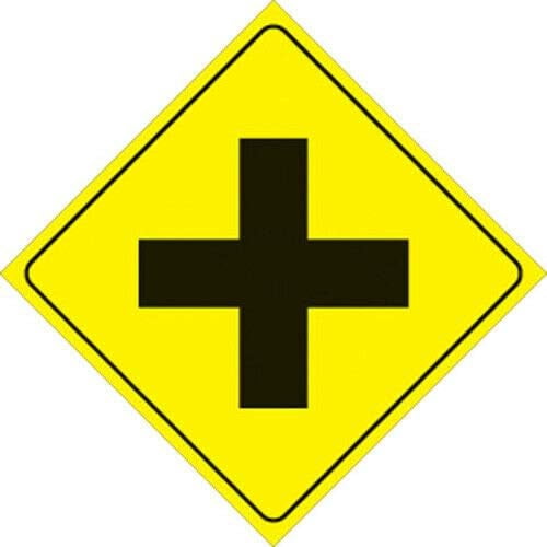 4-Way Intersection Funny Metal Sign Crossing Traffic Novelty Square ...