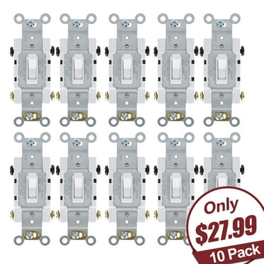 Faith 3 Way Toggle Switch White Residential Grade Standard Wall ...