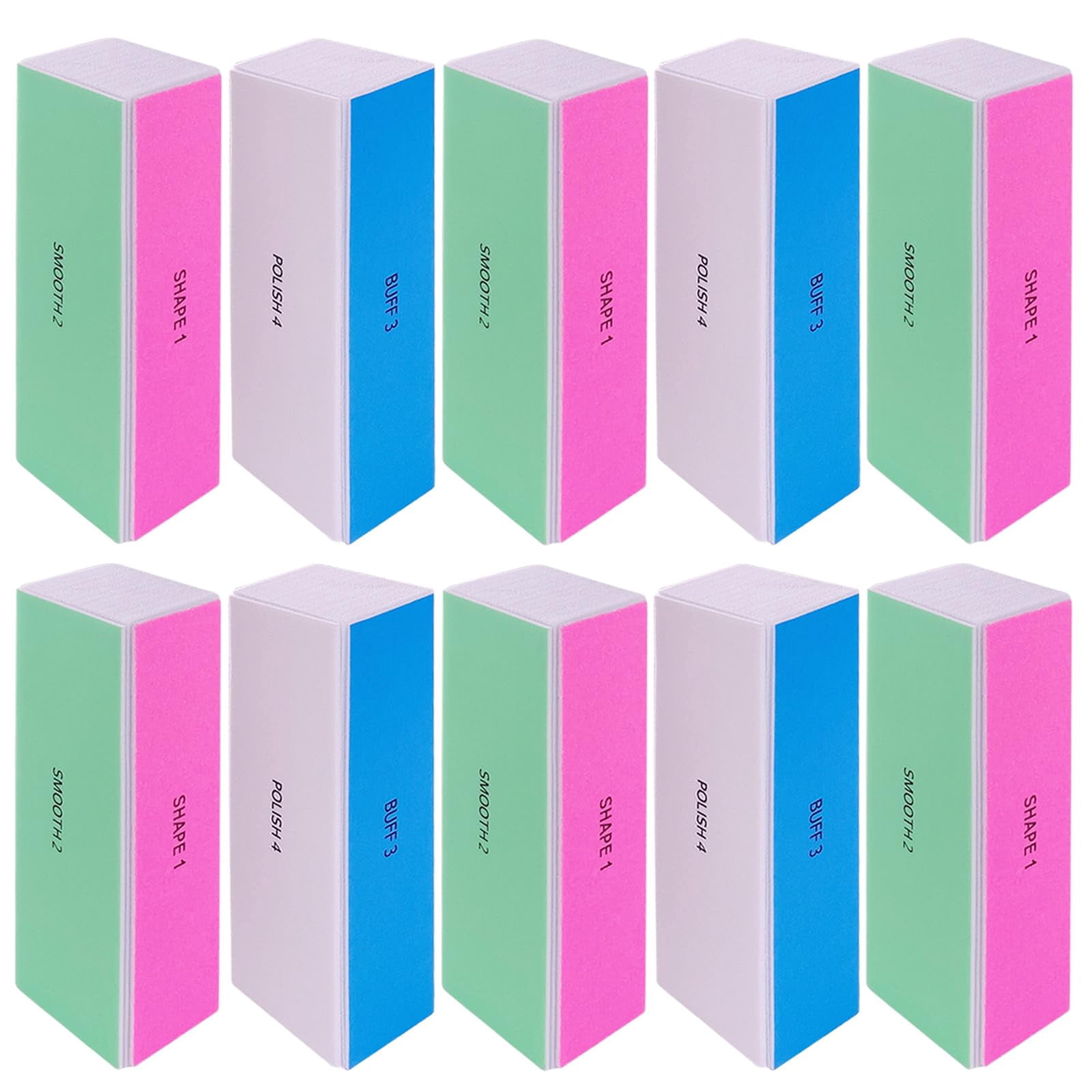 4 Way Nail Buffer Block (10 Pcs), Nail Shine Buffers Blocks Files for ...