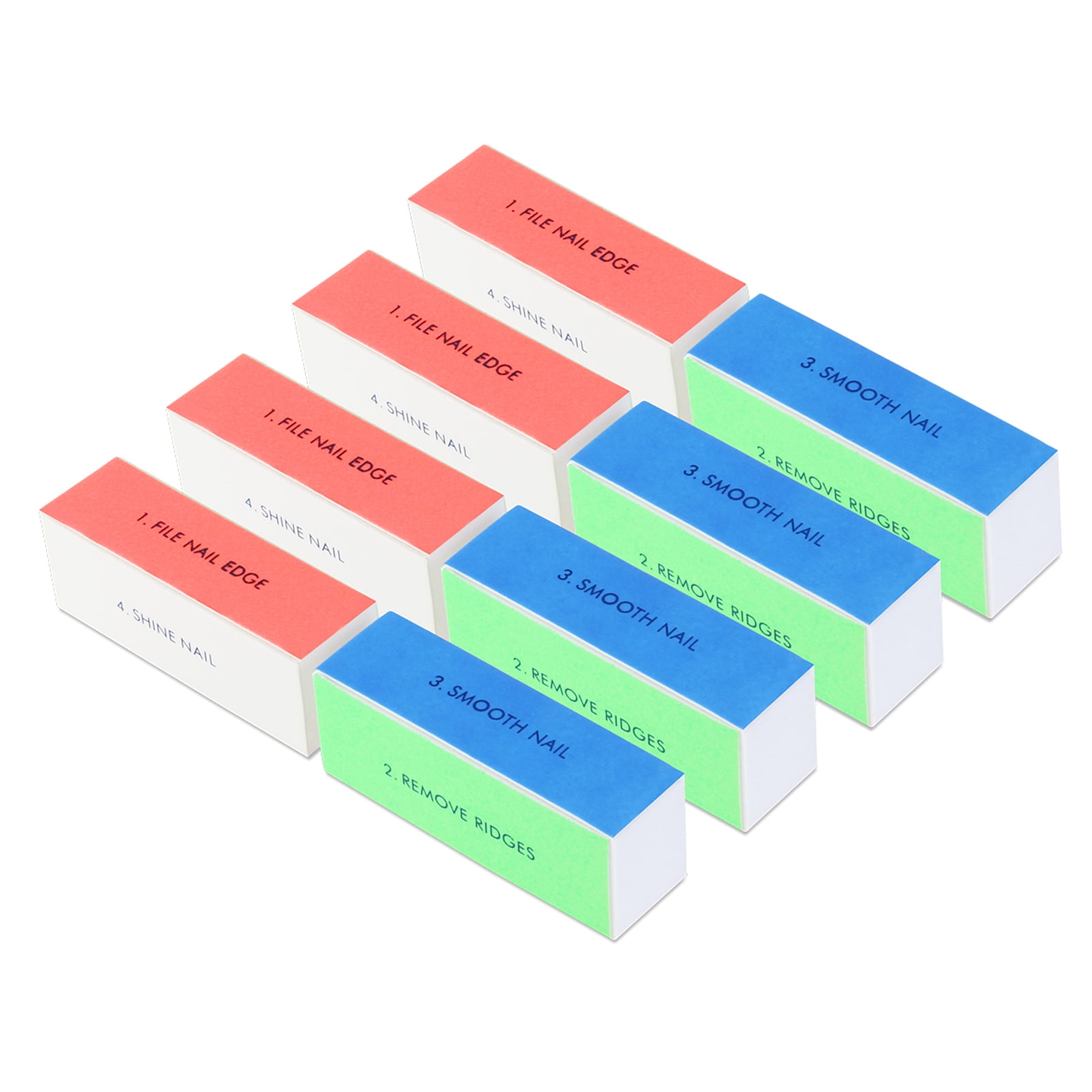 4 Way Nail Buffer, TINKSKY 10pcs Washable 4-Way Nail Shiner Sponge Nail ...