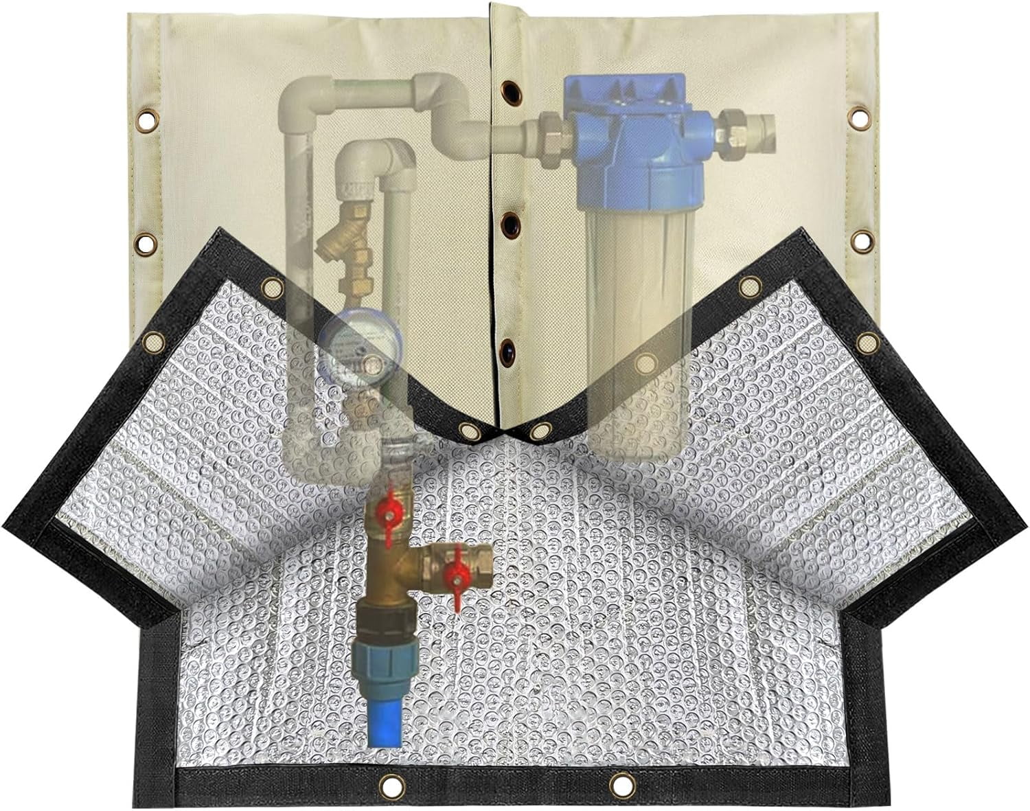 4-Way Opening Backflow Preventer Cover (5°F) Heavy-Duty 5-Layer ...