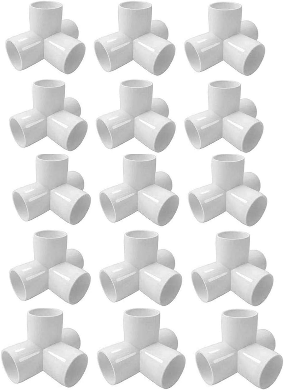 4 Way PVC Corner Fitting 3/4" PVC Elbow Corner Side Outlet Tee Fitting PVC Elbow Fittings for ...