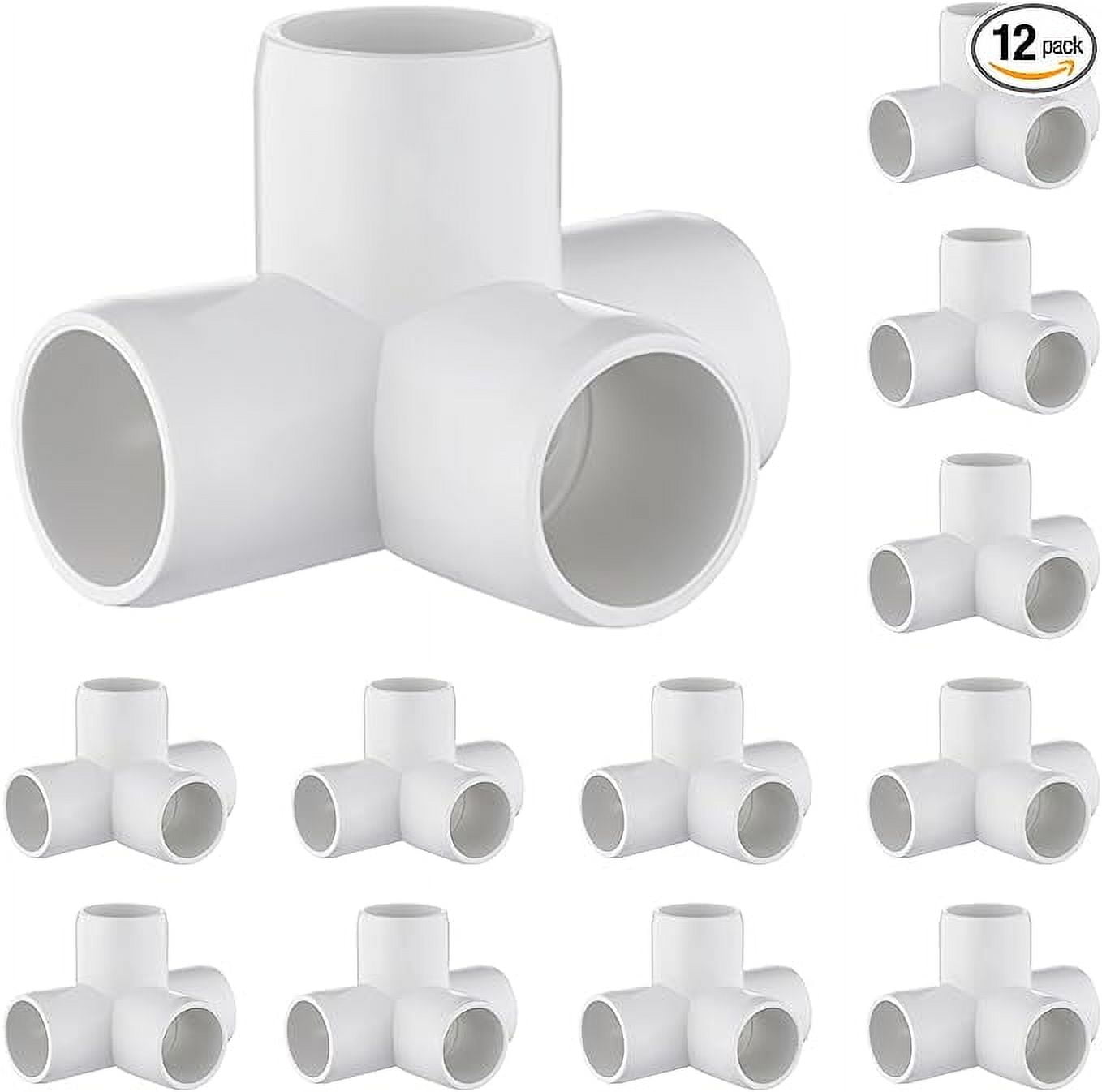 4 Way PVC Fittings 3/4 Inch[12 Pack ], Furniture Grade Pipe Connector ...