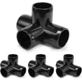 4 Way PVC Pipe Fittings 1 Inch, General Black PVC Elbow Corner Side ...