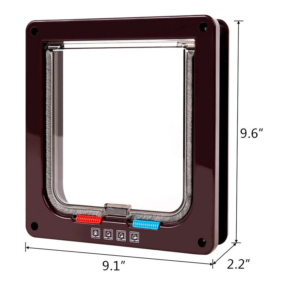 4 Way Pet Door Cat Puppy Dog Magnetic Lock Lockable Safe Flap Door ...
