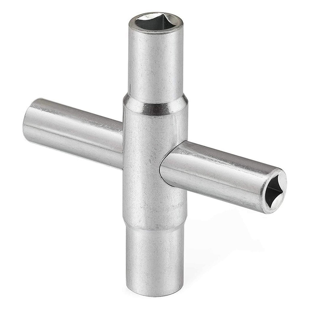 4-Way Sillcock Key Wrench Utility Steel Water Valve Control Tool for ...