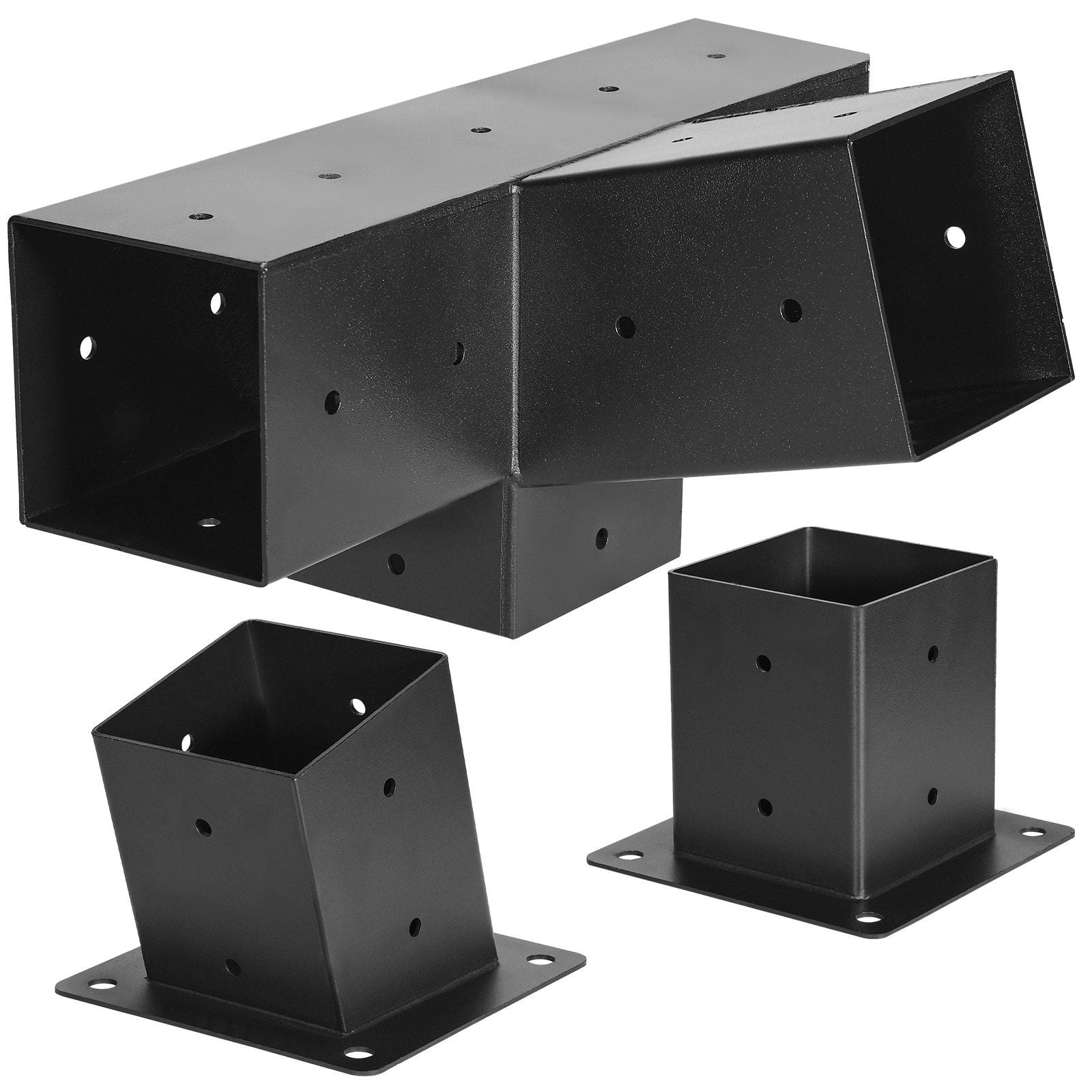 4-Way Slanted Pergola Bracket Kit for 3.5x3.5 Inch Wood Beams, Heavy ...