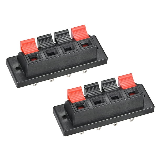 4 Way Spring Speaker Terminal Clip Push Release Connector Terminals ...