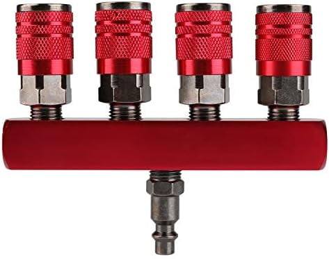 4-Way Straight Air Manifold 5 Ports Aluminum Industrial Pneumatic Air ...