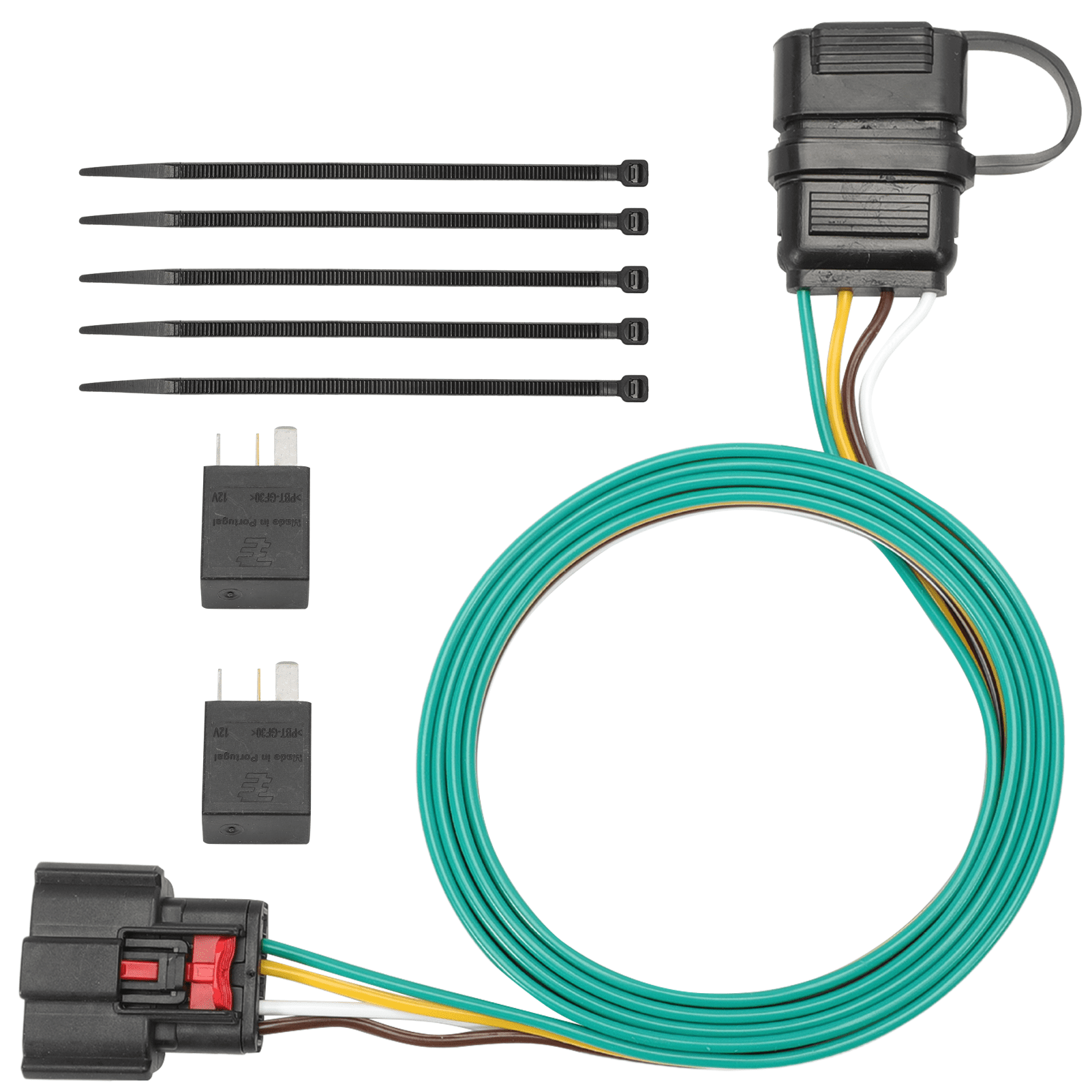 4-Way Trailer Wiring Harness Connector Kit with 2 Relays Fit for 2018 ...