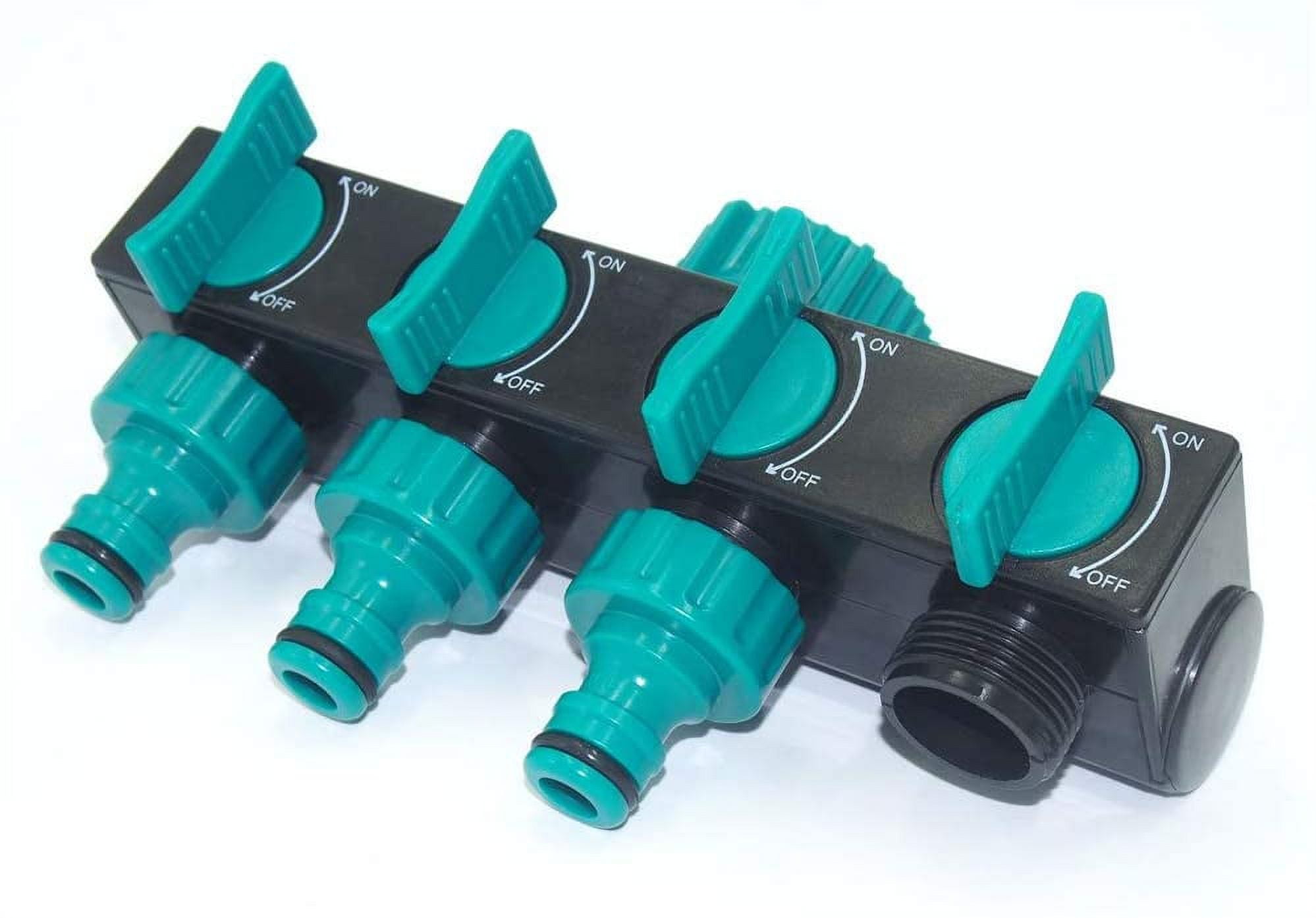 4 Way Water Dispenser Hose Splitter Garden Hose Connector Y Connector ...