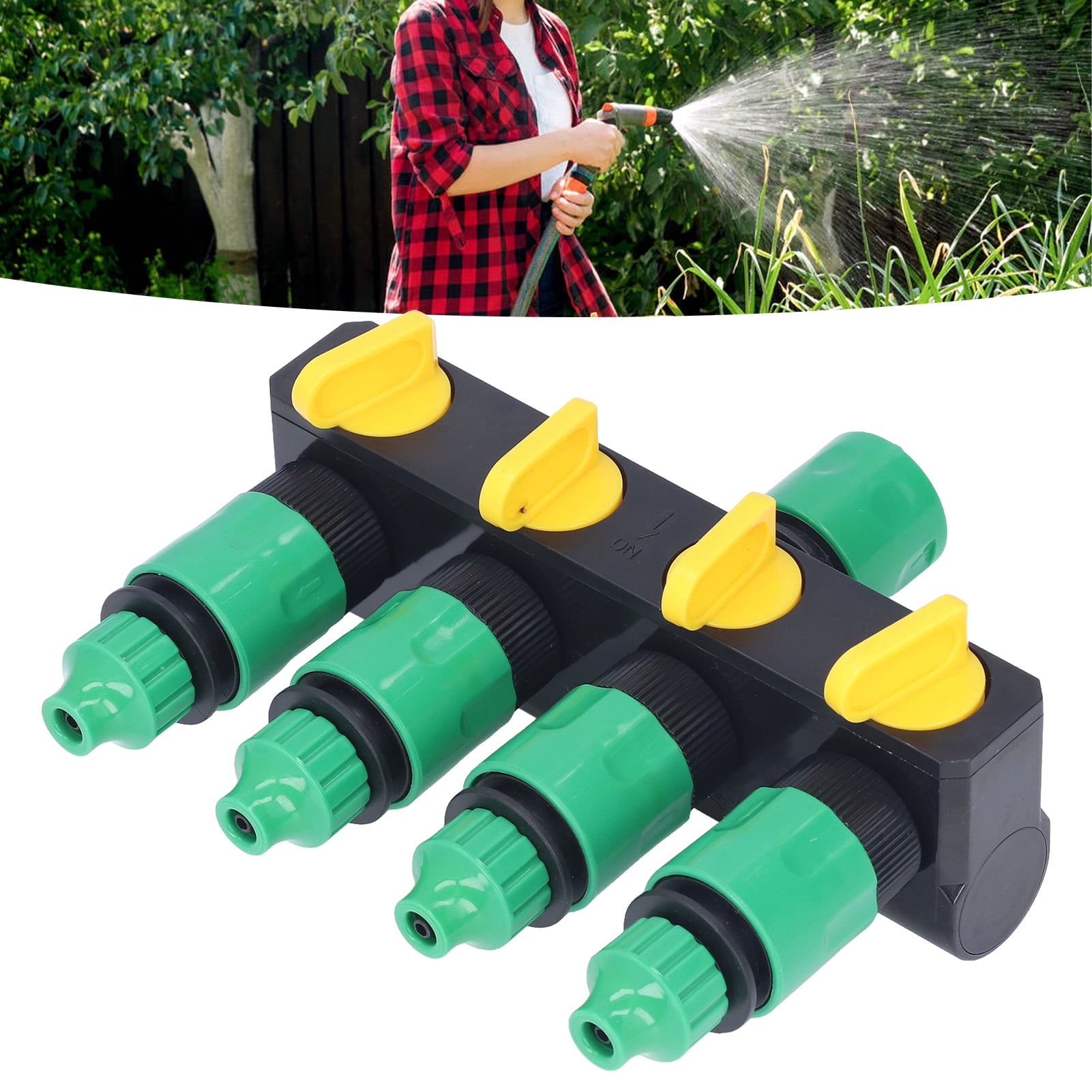 4 Way Water Hose Splitter Stainless Garden Irrigation Faucet Splitter ...