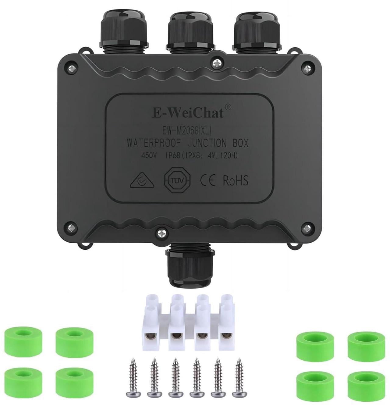 4-Way XL Waterproof Outdoor Junction Box, IP68 Rated, Suitable for ...