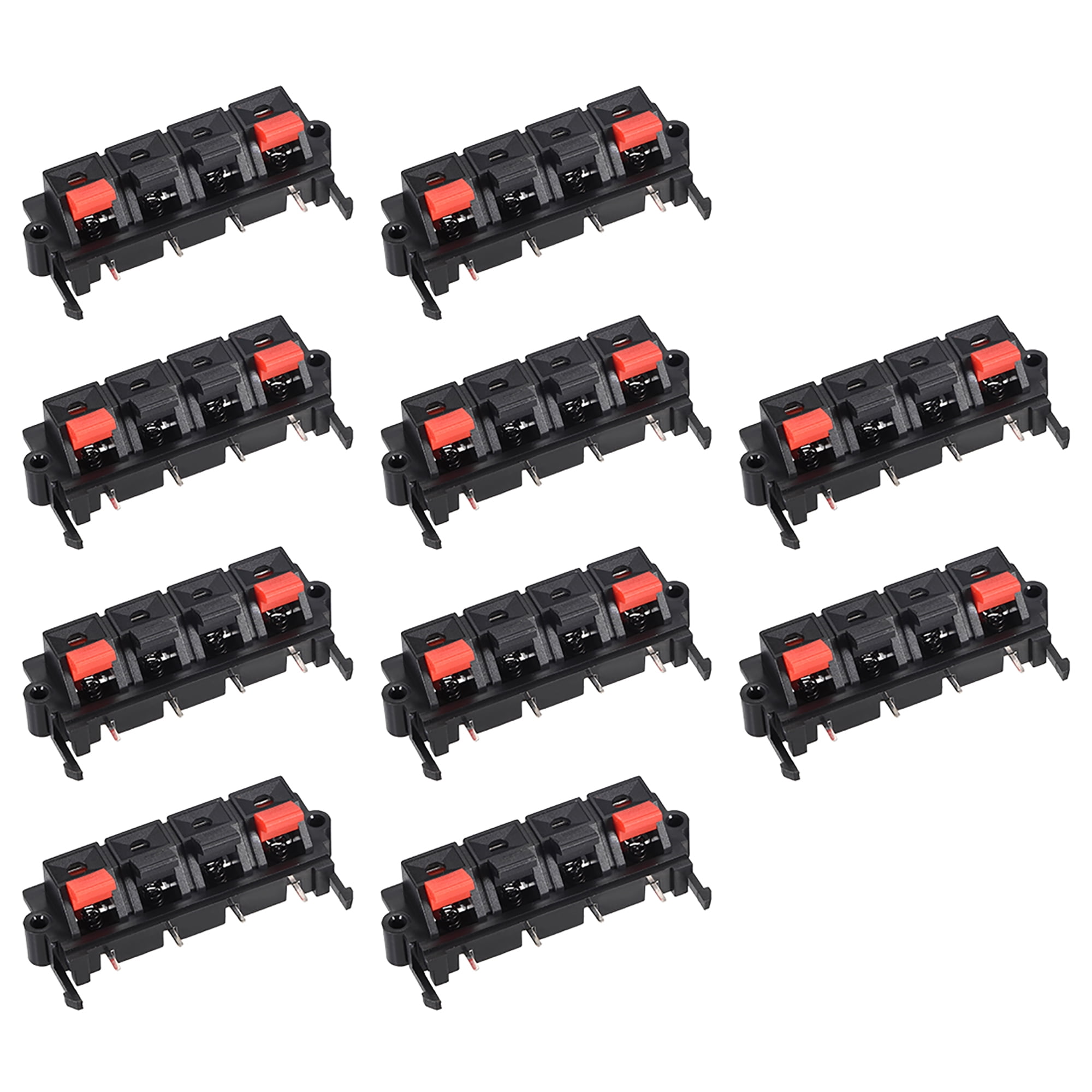 4 Way Spring Speaker Terminal Clip Push Release Connector Terminals ...