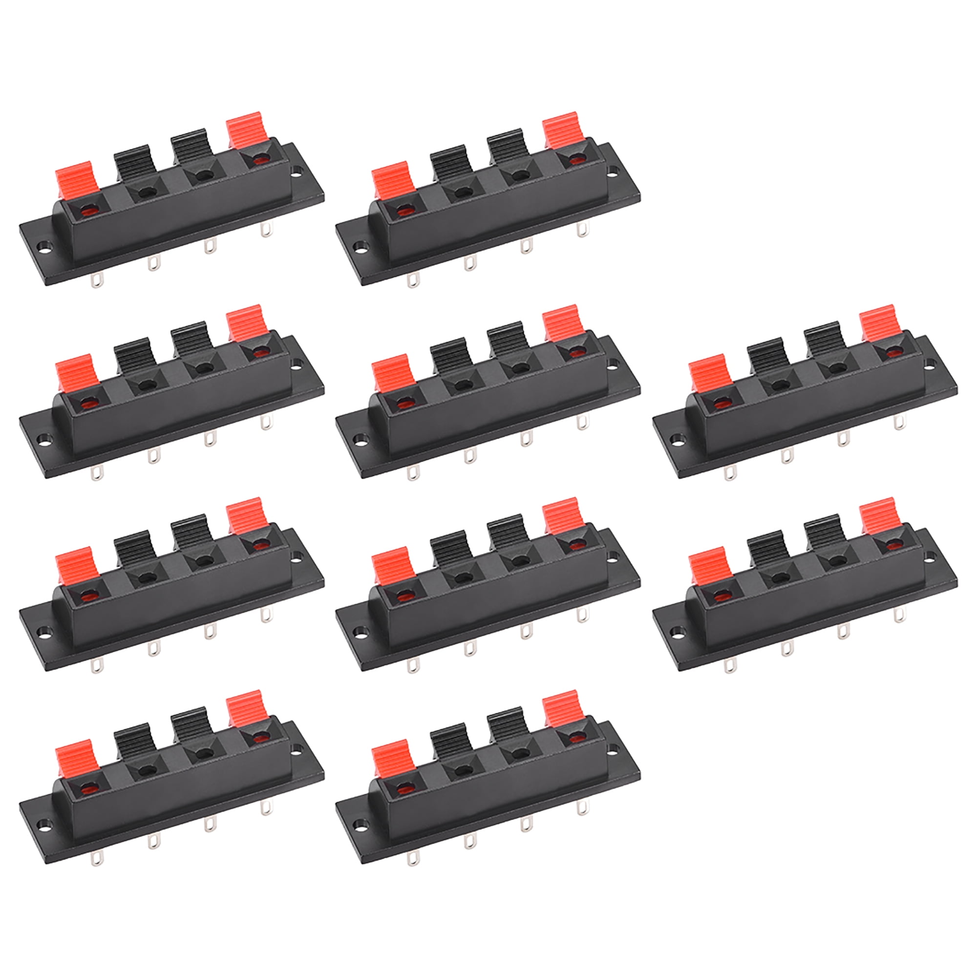 4 Way Spring Speaker Terminal Clip Push Release Connector Terminals ...