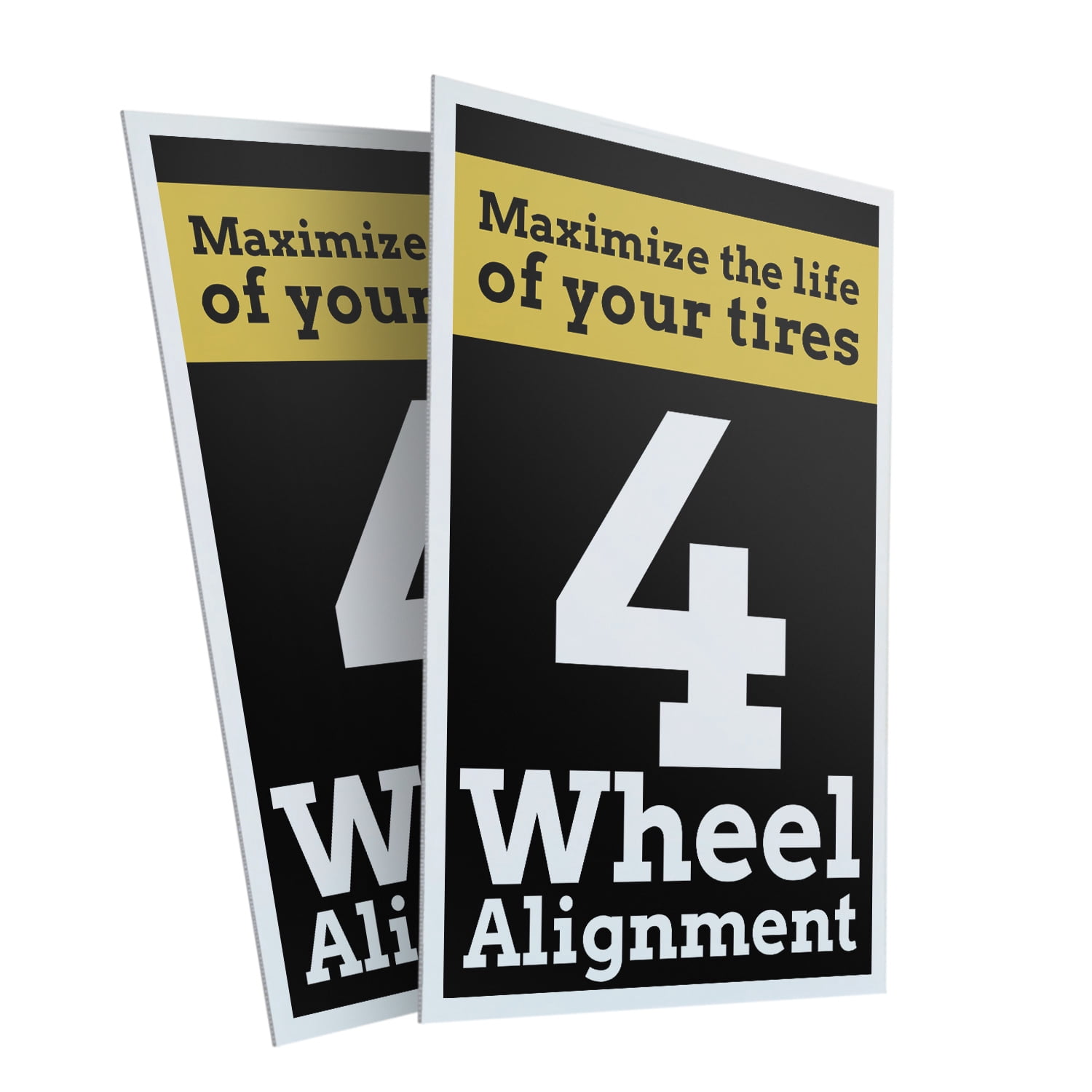 4 Wheel Alignment (2-Pack) 24 Inch x 36 Inch Plastic Signs | Sign ...