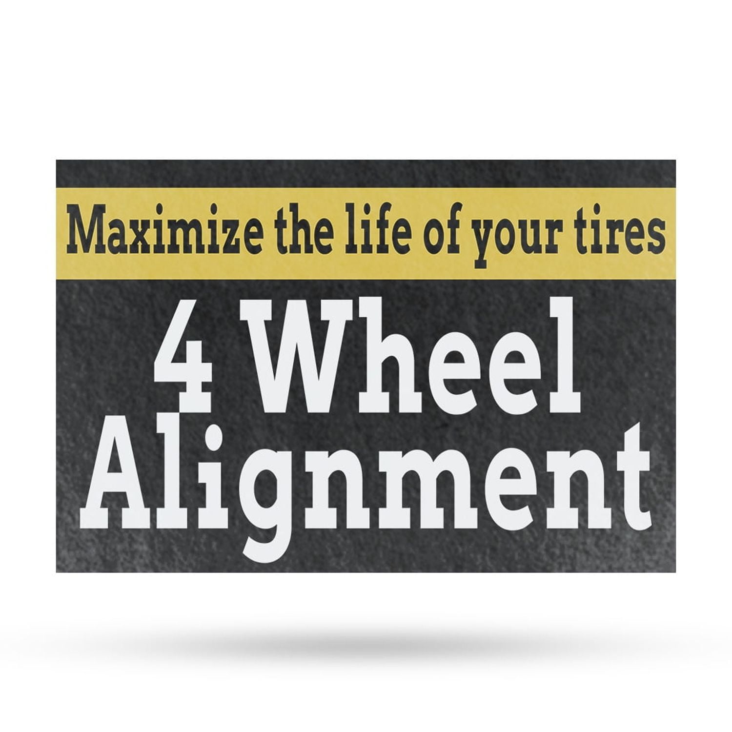4 Wheel Alignment Vinyl Decal 12 Inch x 16 Inch Weatherproof Heavy-Duty ...