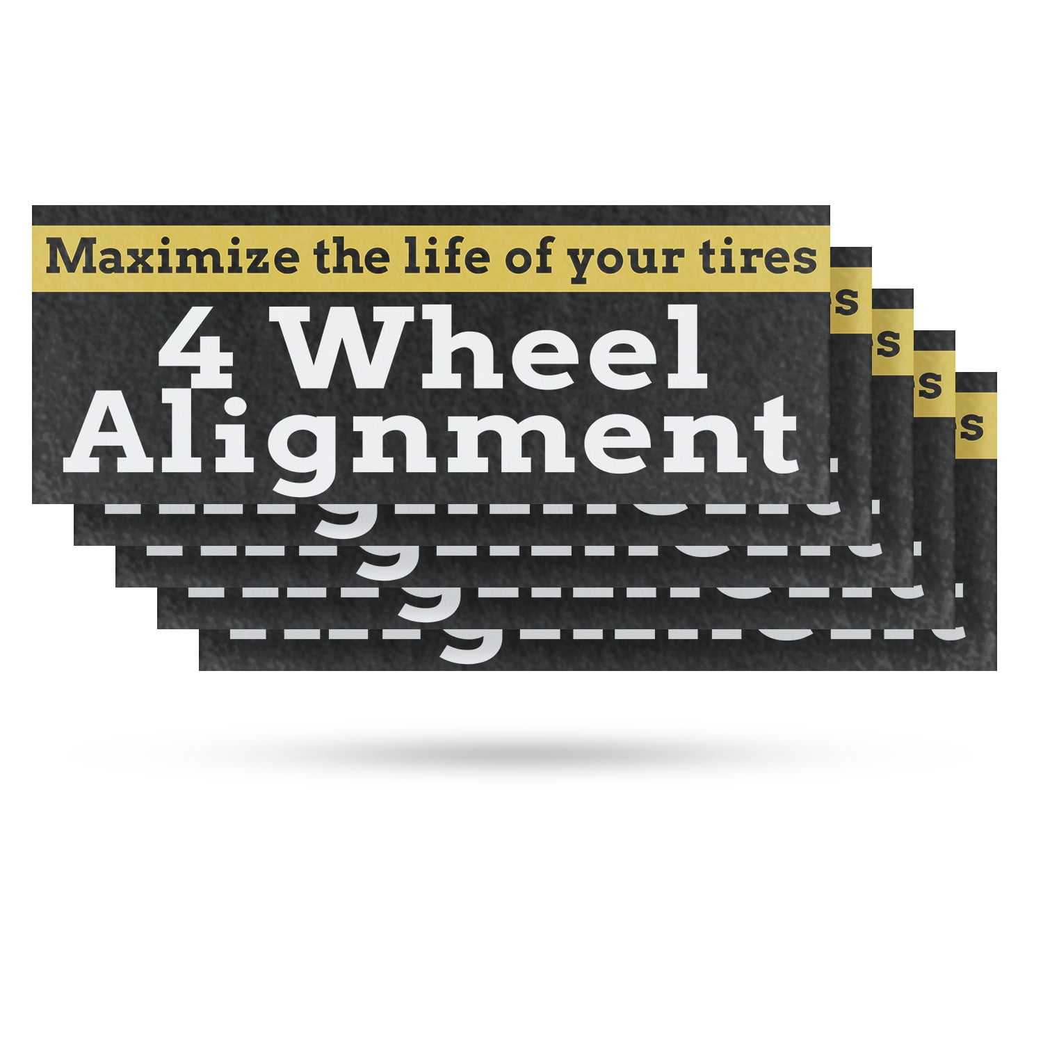 4 Wheel Alignment Vinyl Decal 5 Pack of 12 Inch x 5 Inch Weatherproof ...