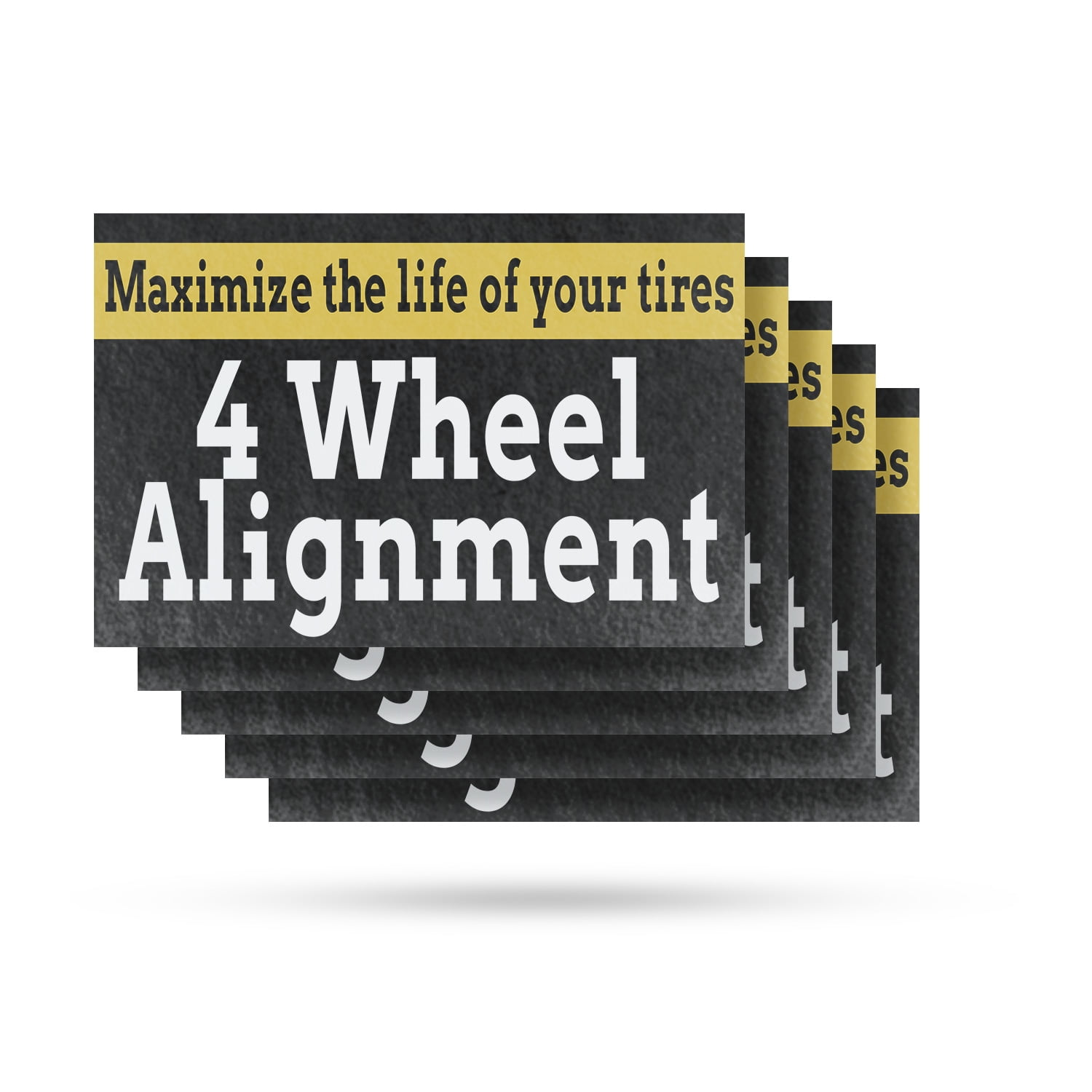 4 Wheel Alignment Vinyl Decal 5 Pack of 18 Inch x 24 Inch Weatherproof ...