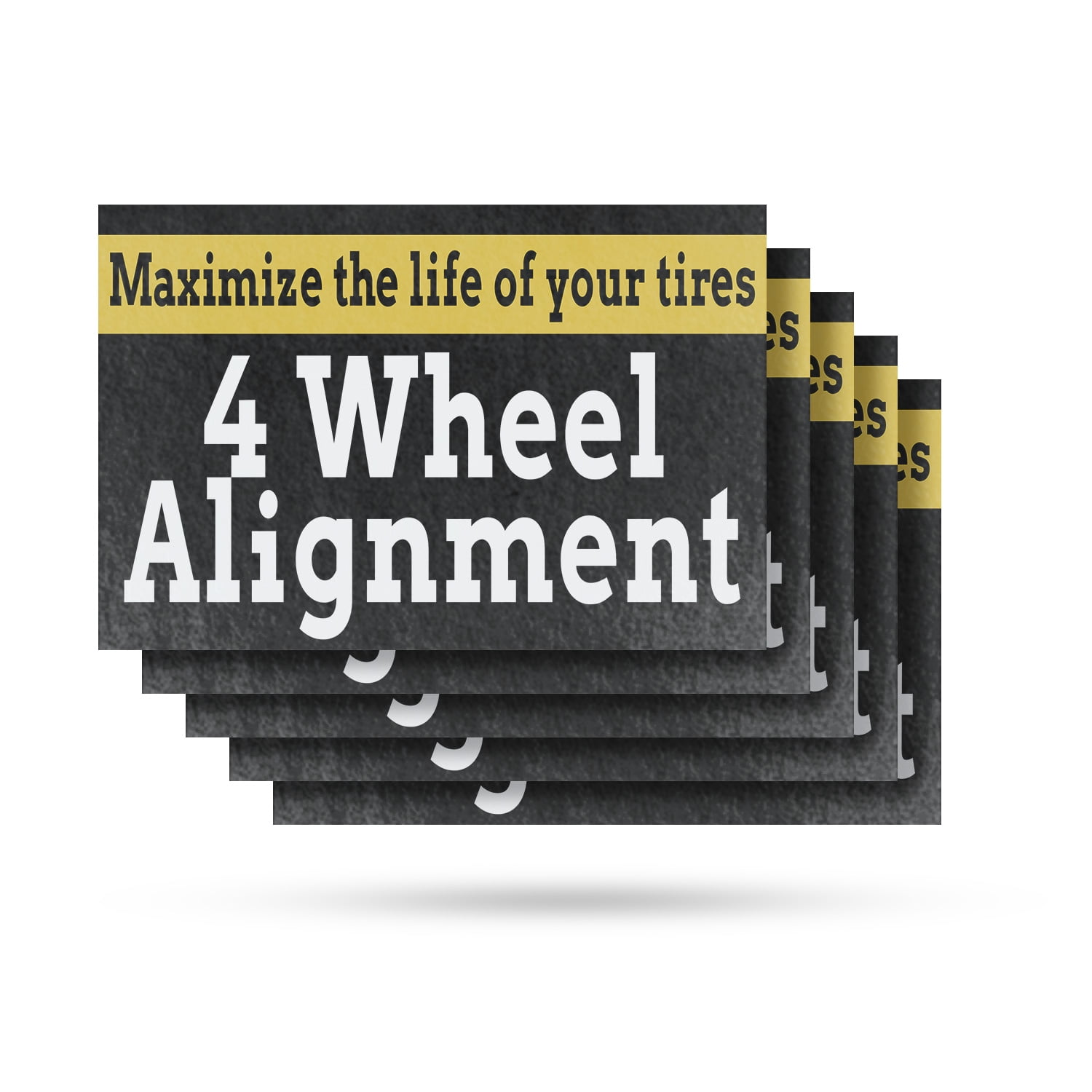 4 Wheel Alignment Vinyl Decal 5 Pack of 24 Inch x 36 Inch Weatherproof ...