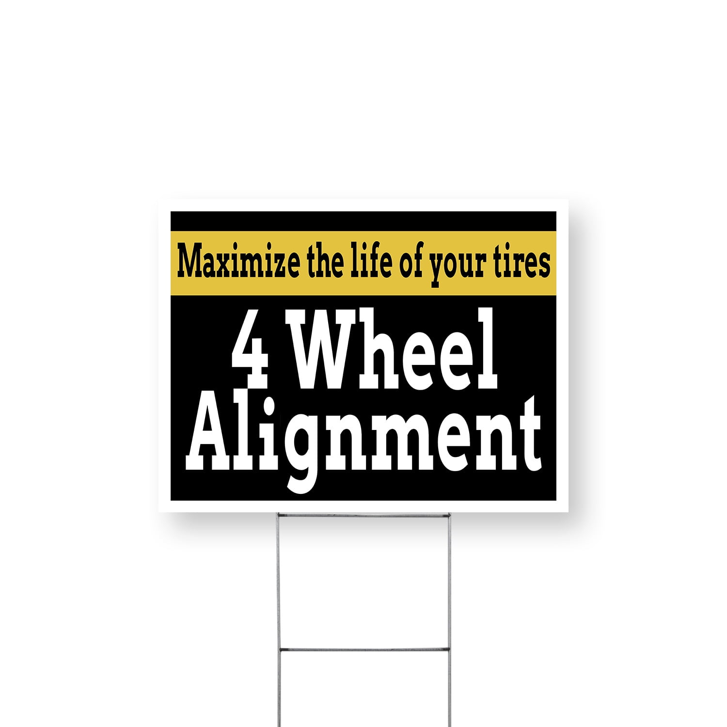 4 Wheel Alignment Yard Sign 18 Inch x 24 Inch Single Sided Weatherproof ...