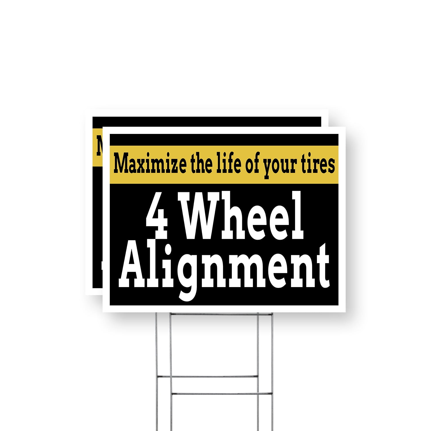4 Wheel Alignment Yard Sign 2 Pack of 18 Inch x 24 Inch Double Sided ...