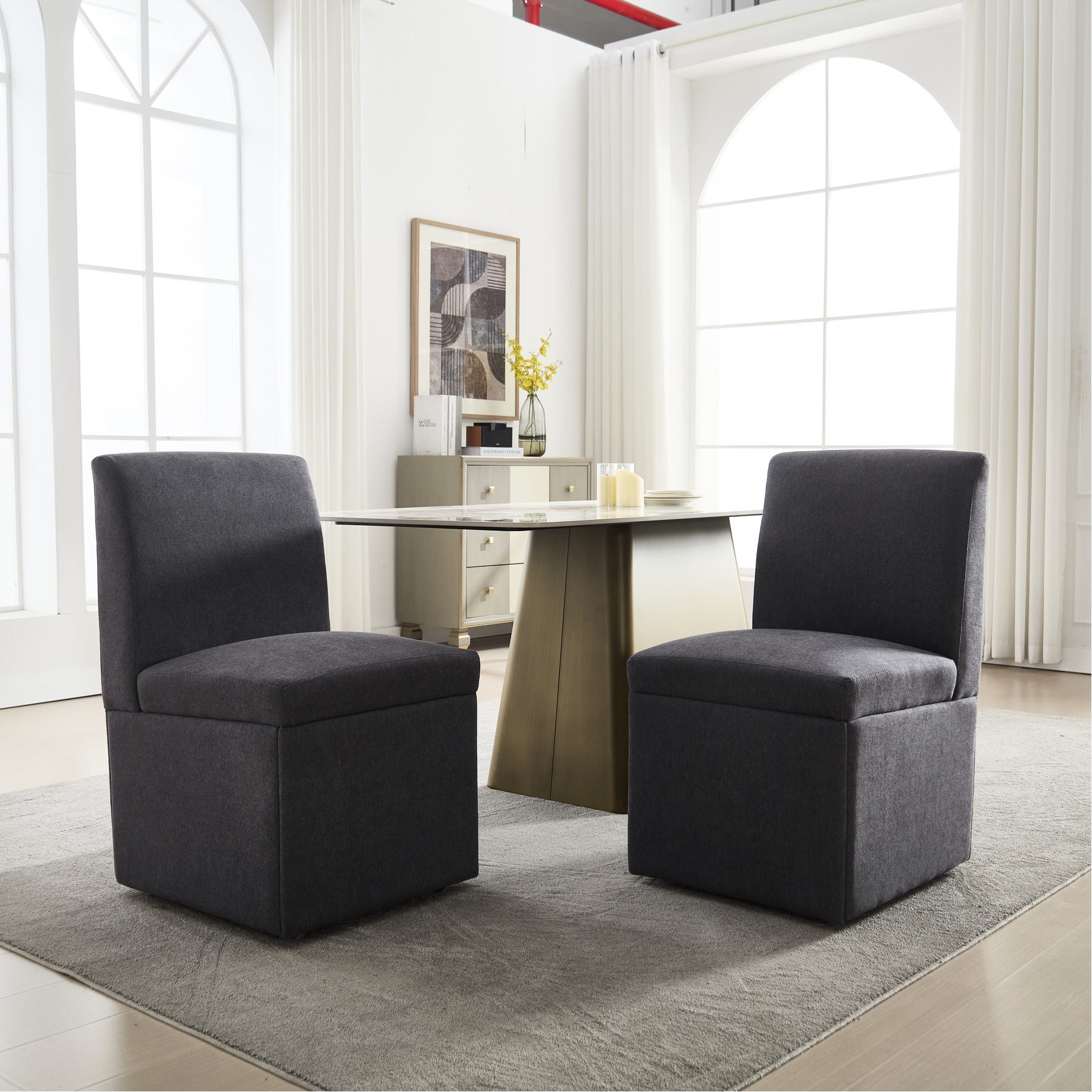 4-Wheel Design, Easy to Move / Chairs for Dining, Reading, Single Sofa ...