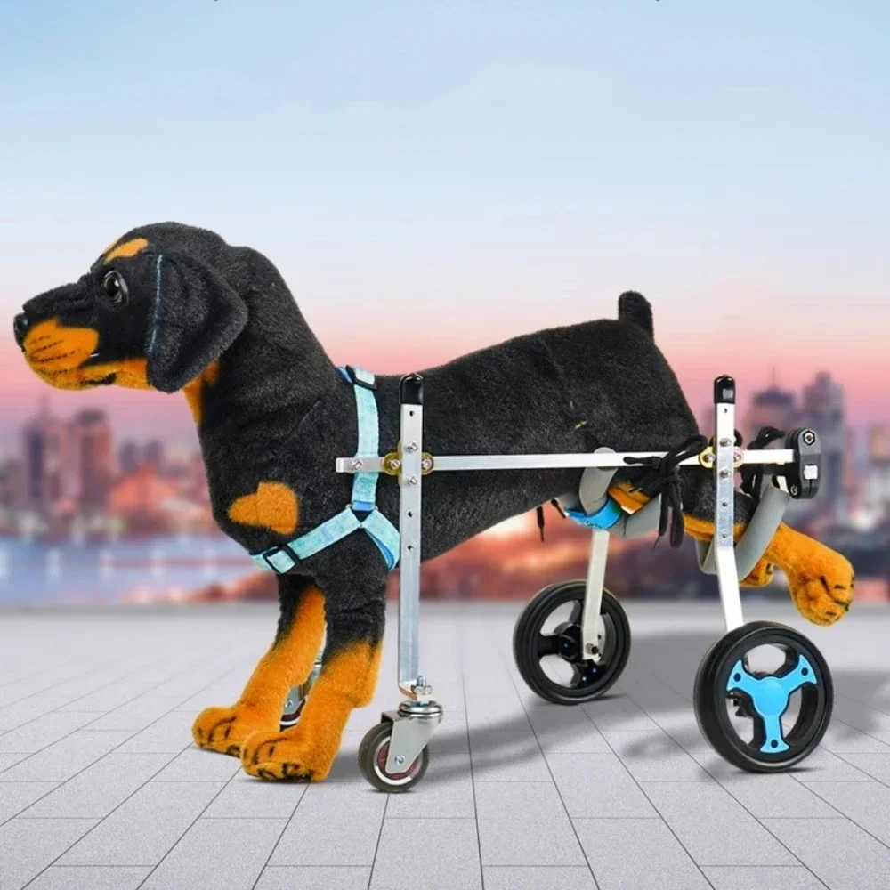 4-Wheel Dog Wheelchair - Adjustable Pet Mobility Cart For Small/Medium ...