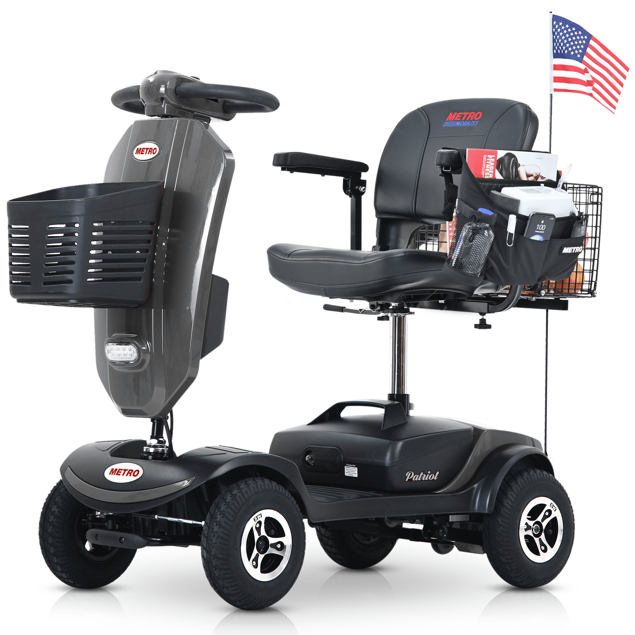 4 Wheel Folding Mobility Scooters, Upgraded Long Range Electric Powered ...