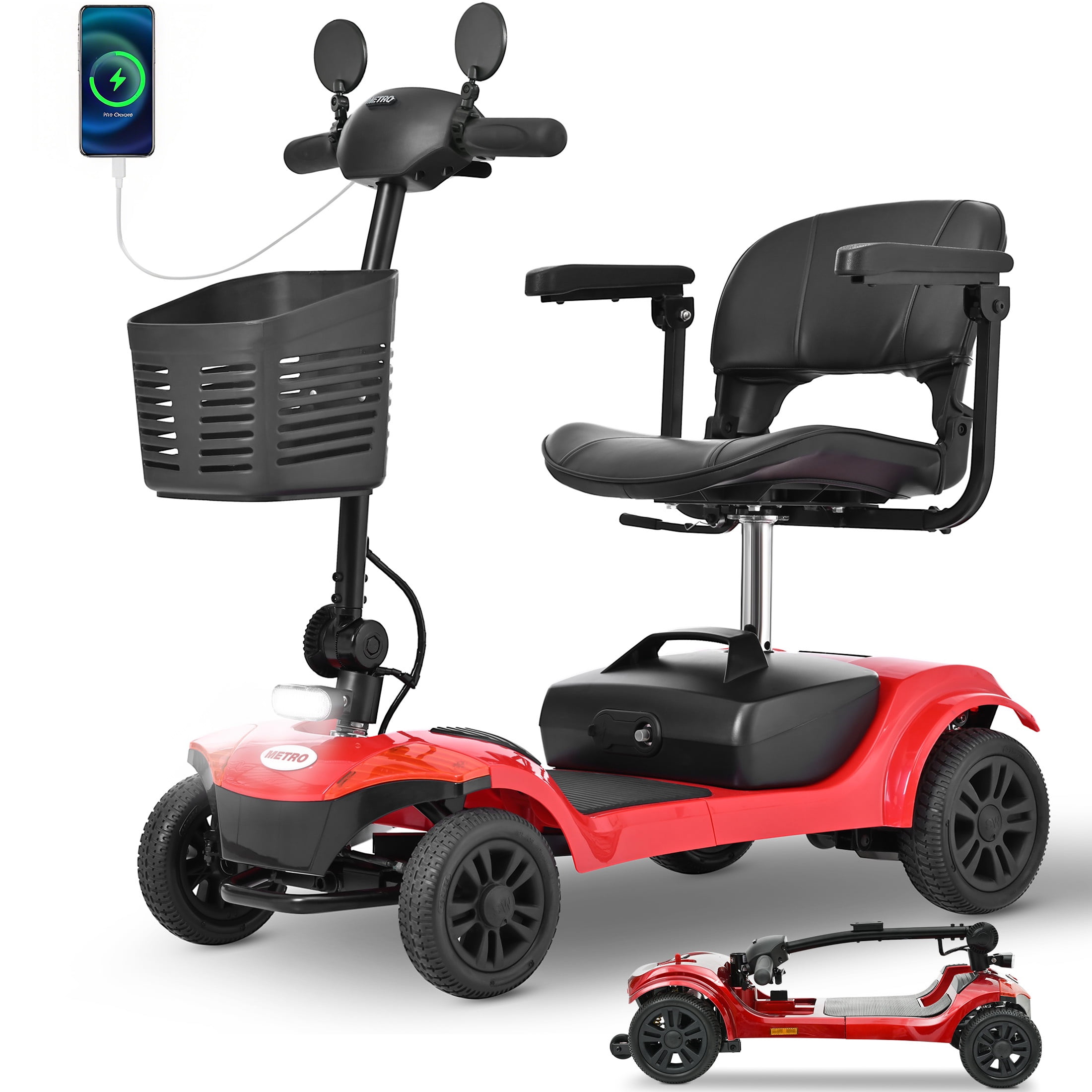 Mobility Scooter for Senior, Legahome Folding 4 Wheels Mobility Scooter ...