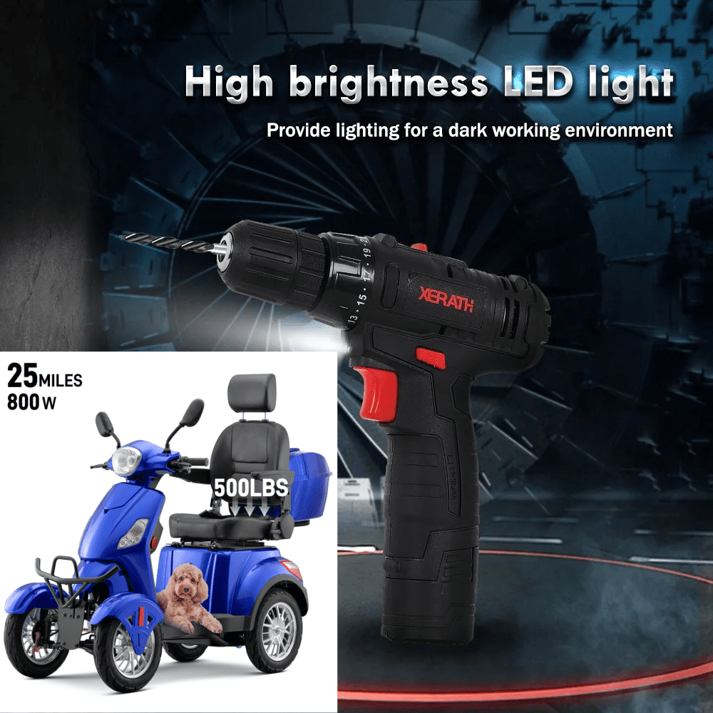 4 Wheel Mobility Scooters Repair Tool,Arshin Cordless Drill/Driver Kit ...
