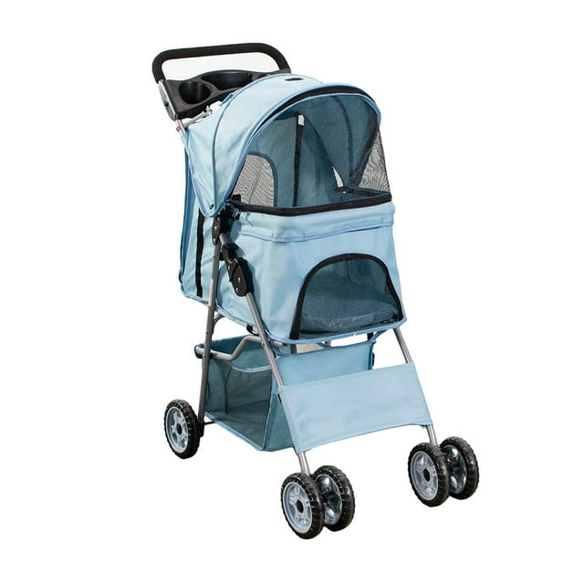 4 Wheel Pet Stroller, Dog Stroller, Portable Foldable Pets Carrier ...