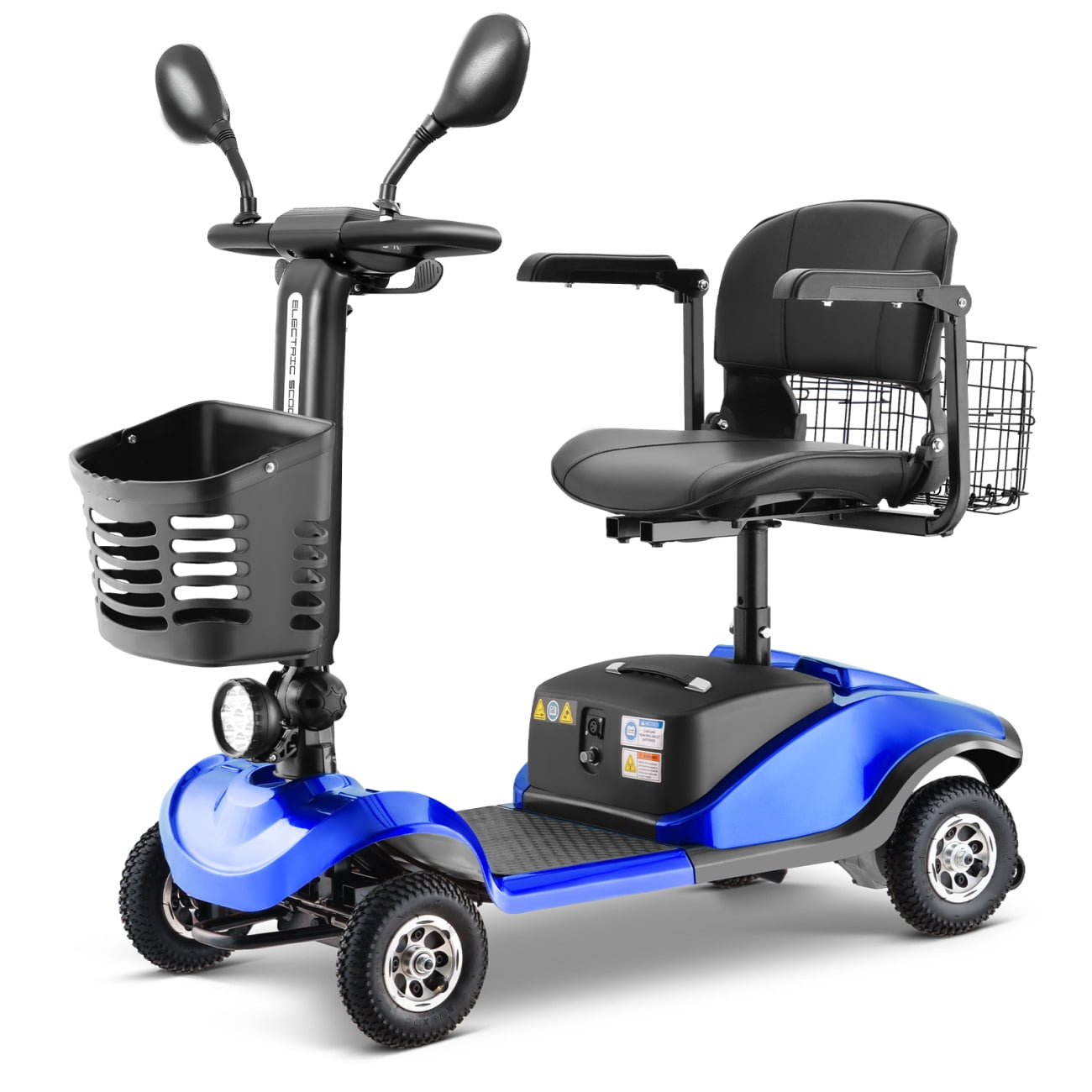 4 Wheel Powered Mobility Scooters, Foldable Travel Scooter with LED ...