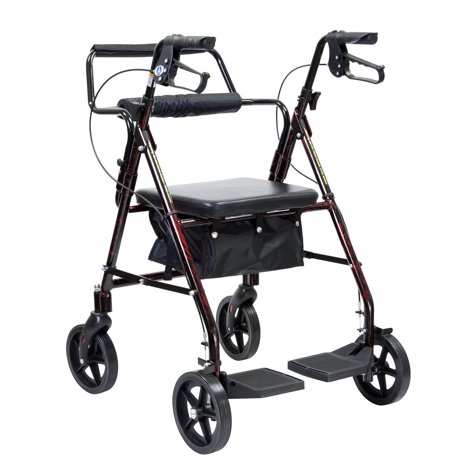 4 Wheel Rollator - Stand-Up Rolling Walker and Seated Transport ...