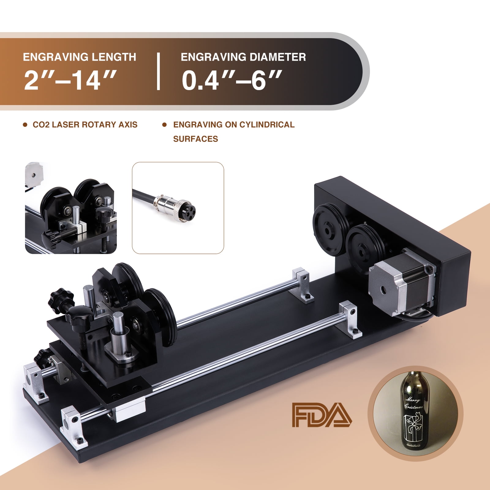 4-Wheel Rotary Axis Attachment for above 50W Laser Engraver Cylinder ...