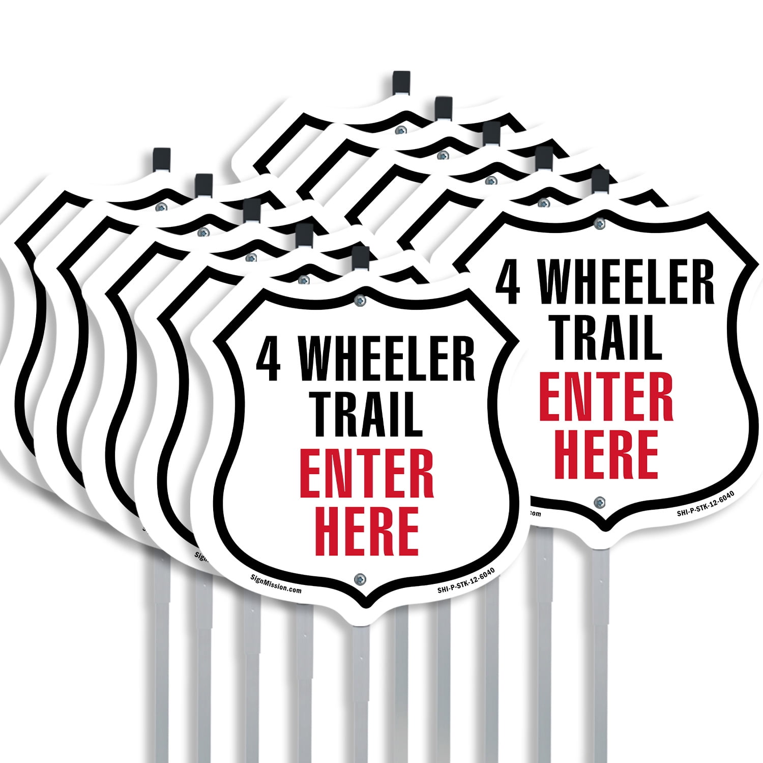 4-Wheeler Trail Enter here (10 Pack) 12 inch X 12 inch Shield Shaped ...