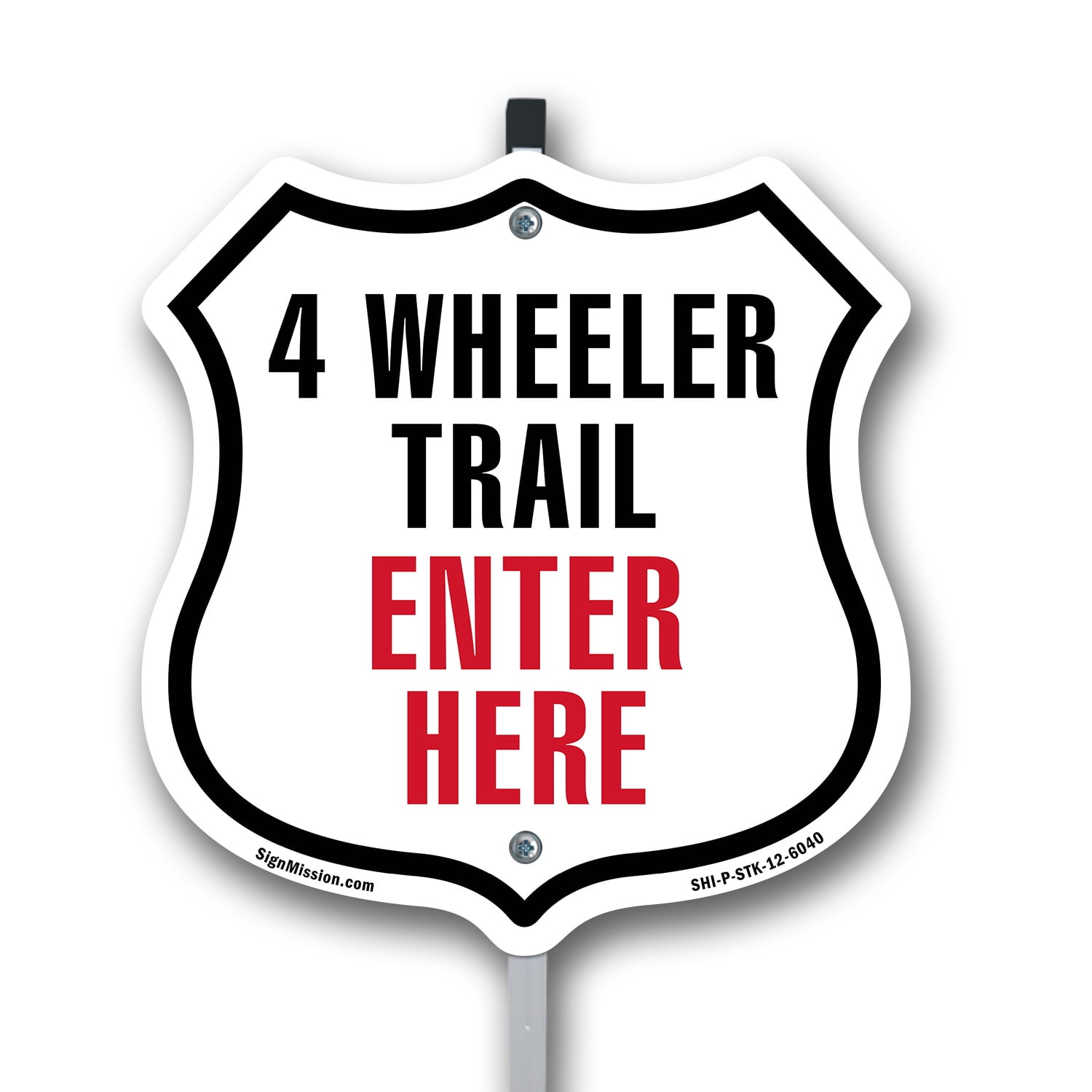 4-Wheeler Trail Enter here 12 inch X 12 inch Shield Shaped Rust-Free ...