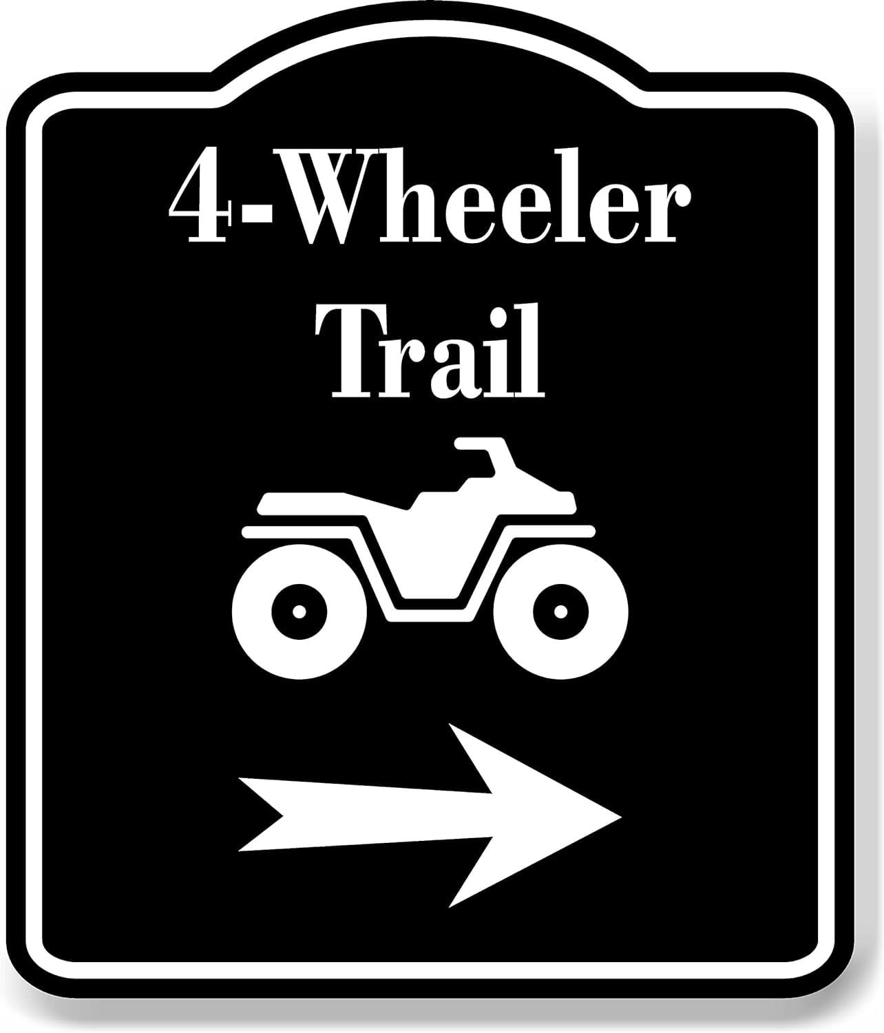 4-Wheeler Trail Right Arrow BLACK Aluminum Composite Sign, 20"x24 ...
