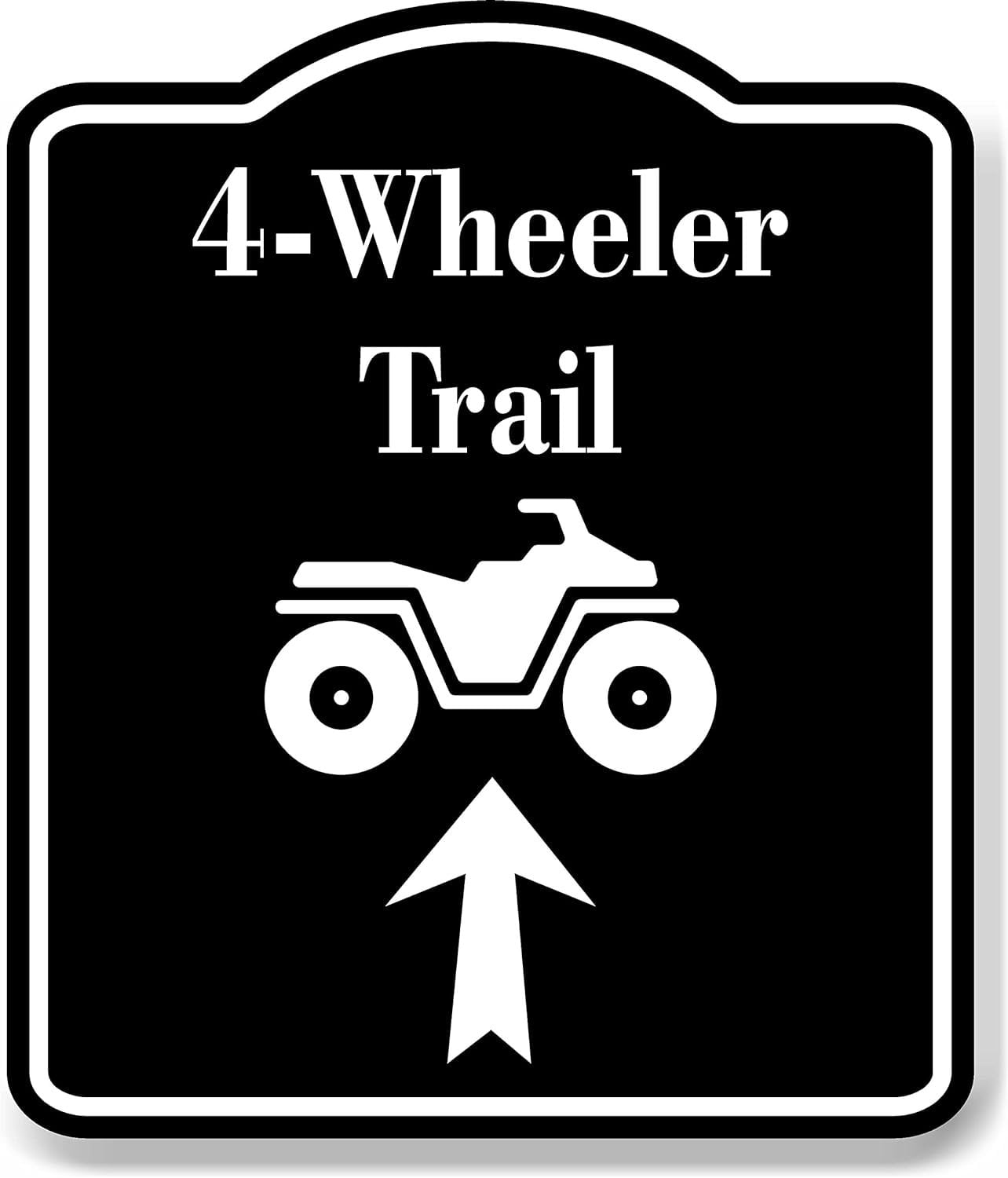 4-Wheeler Trail Up Arrow BLACK Aluminum Composite Sign, 20"24 ...