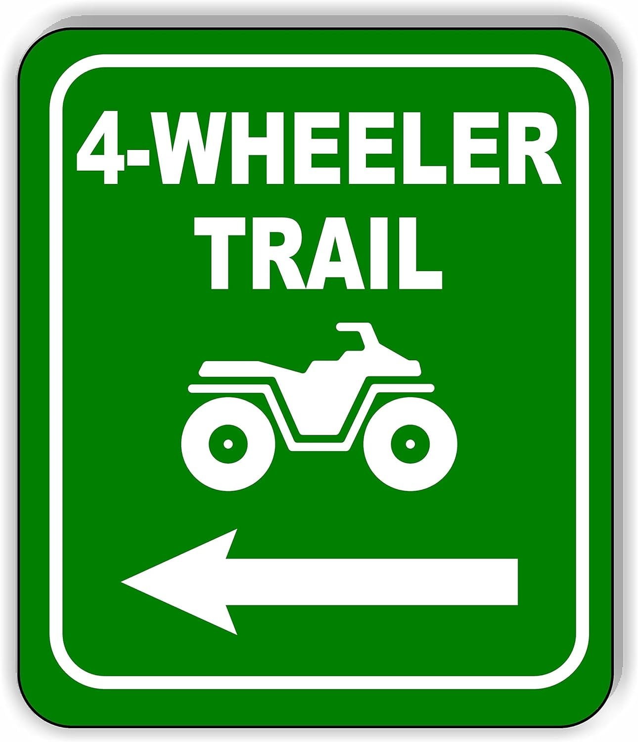 4 Wheeler trail left arrow Aluminum Composite Sign, 15"x18" - Walmart.com