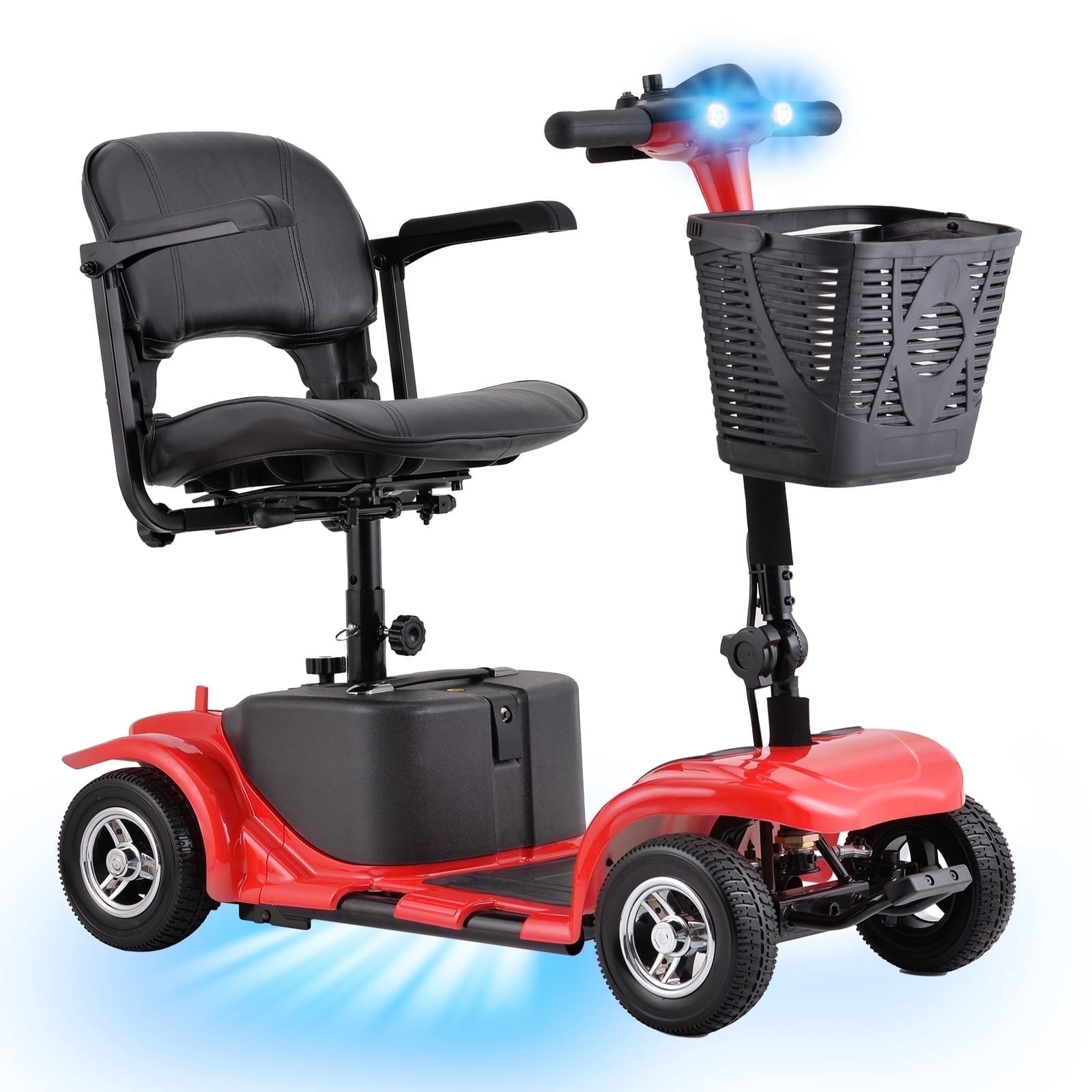 Aoemoe 4 Wheels Electric Mobility Scooter, Lightweight, Foldable, LED ...